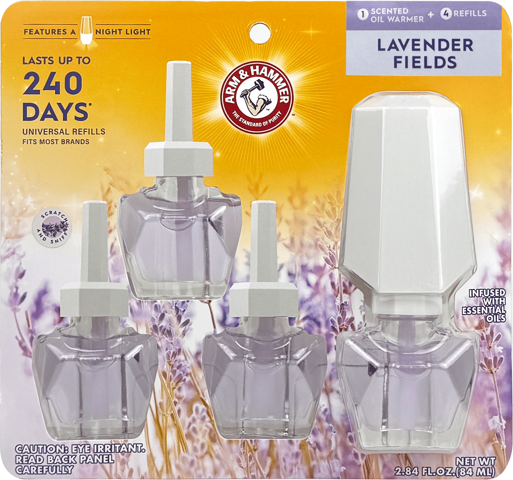 Arm & Hammer Plug-In Air Freshener Kit with Oil Warmer and 4 Refills ...