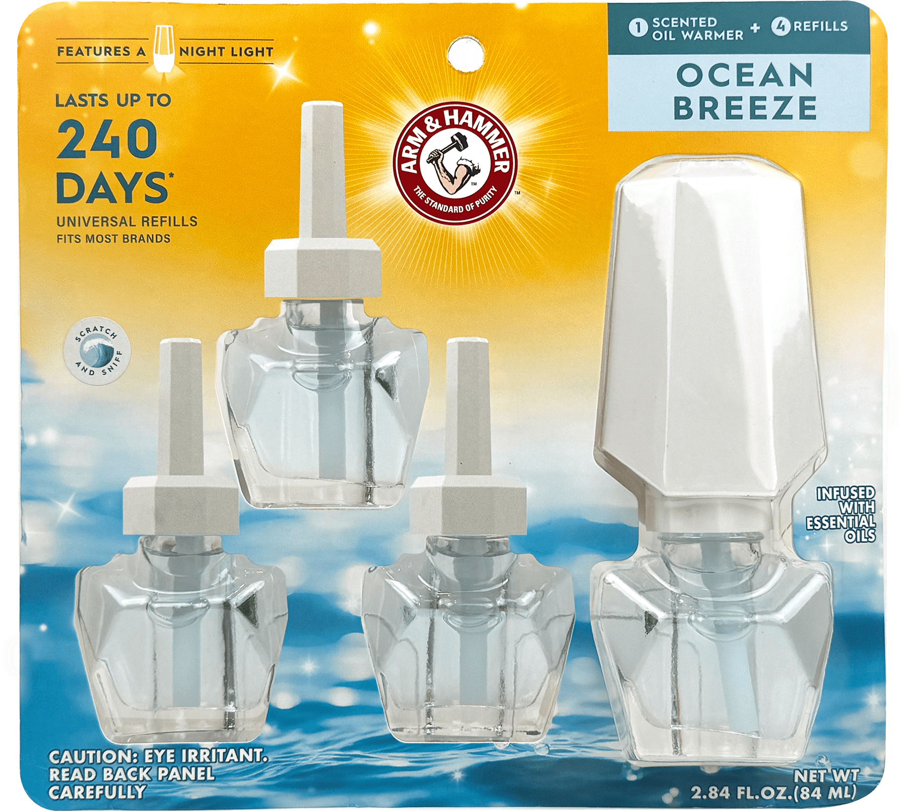 Arm & Hammer Plug-In Air Freshener Kit with Oil Warmer and 4 Refills ...