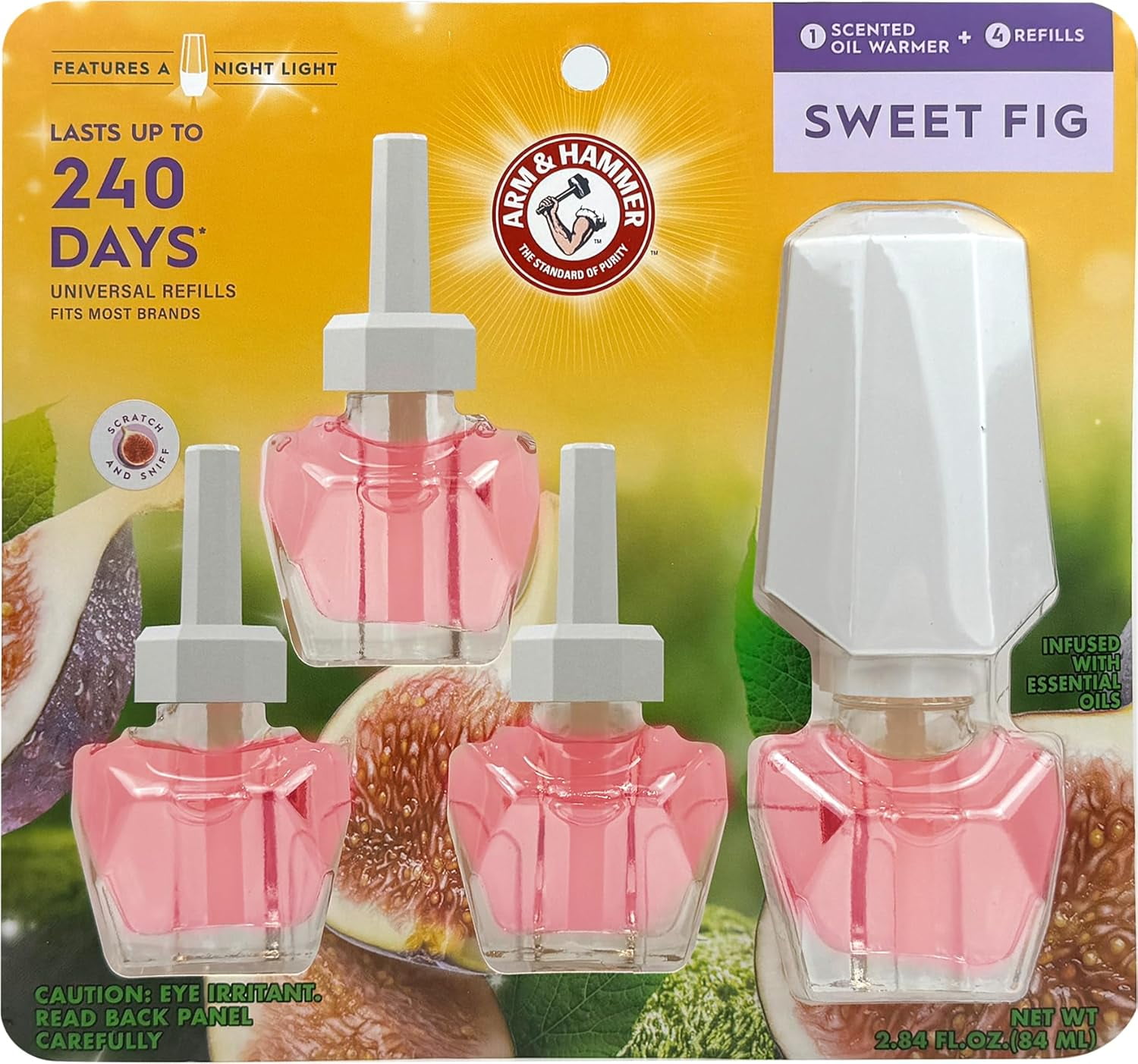 Arm & Hammer Plug-In Air Freshener Kit with Oil Warmer and 4 Refills ...