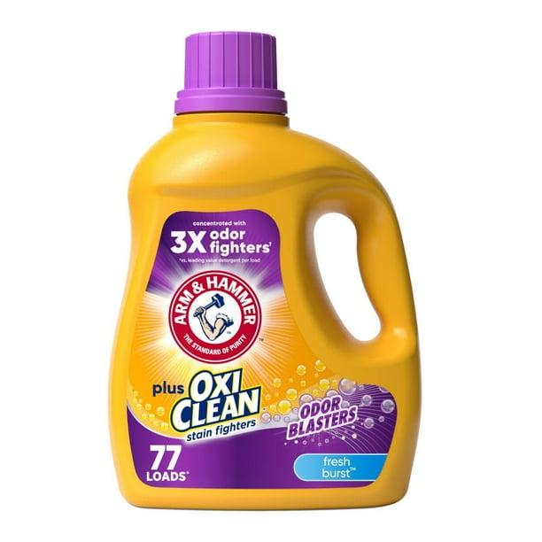 Arm & Hammer Plus OxiClean Odor Blasters Fresh Burst, 77 Loads Liquid Laundry Detergent, 100.5 ...