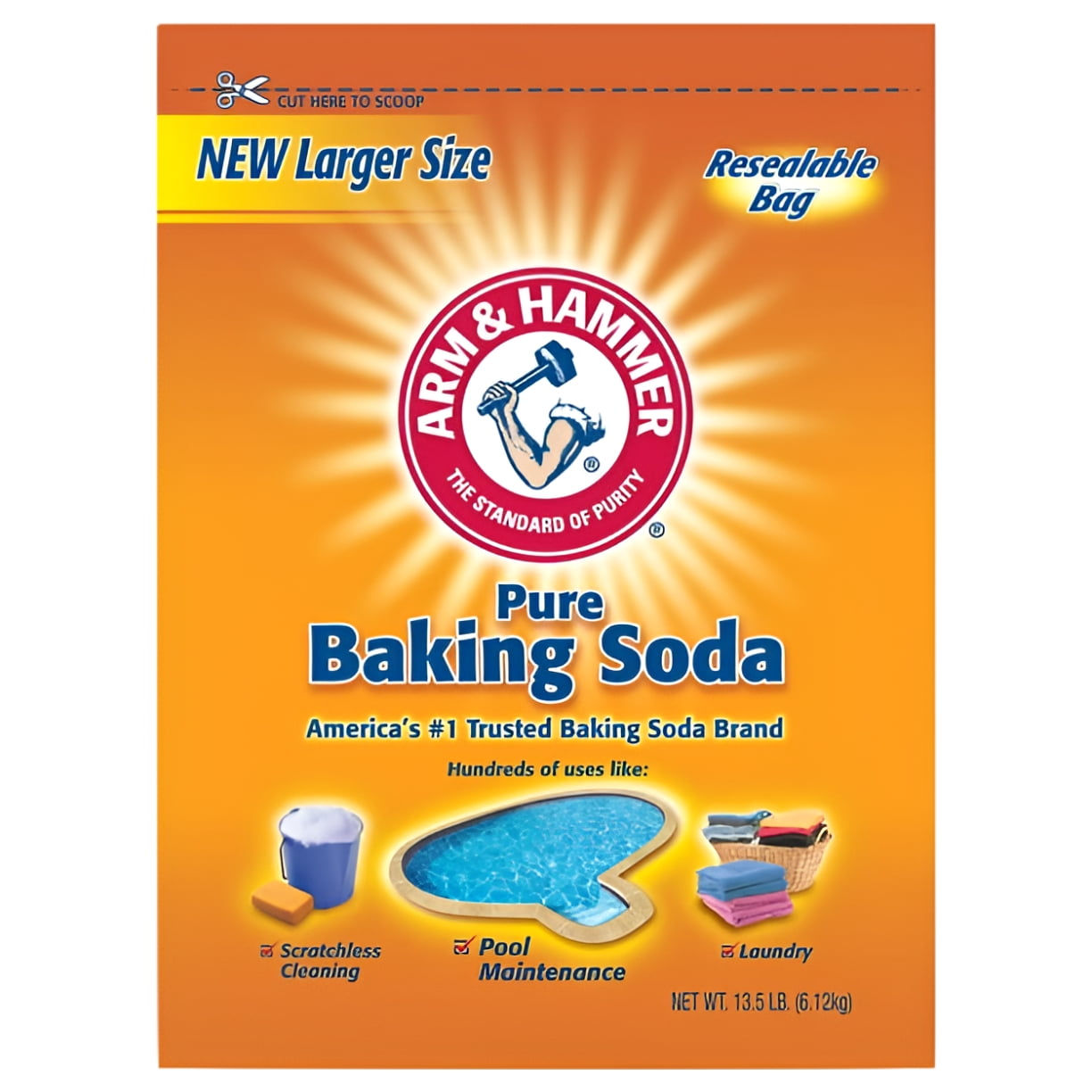Arm & Hammer Baking Soda 15 lbs Resealable for Kitchen - Walmart ...