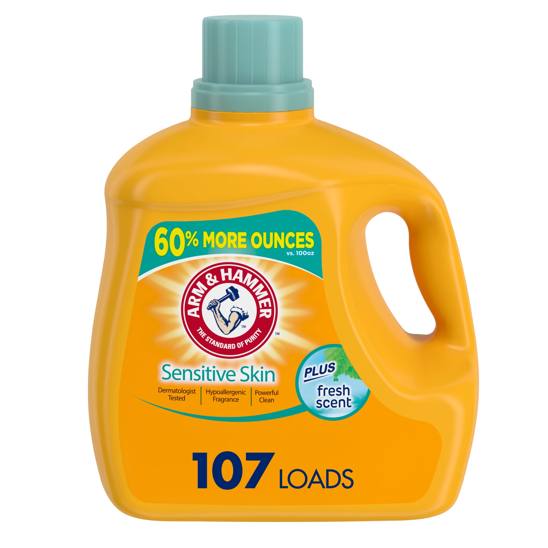 Arm & Hammer Sensitive Skin, Fresh Scent, Odor Control, 107 Loads ...