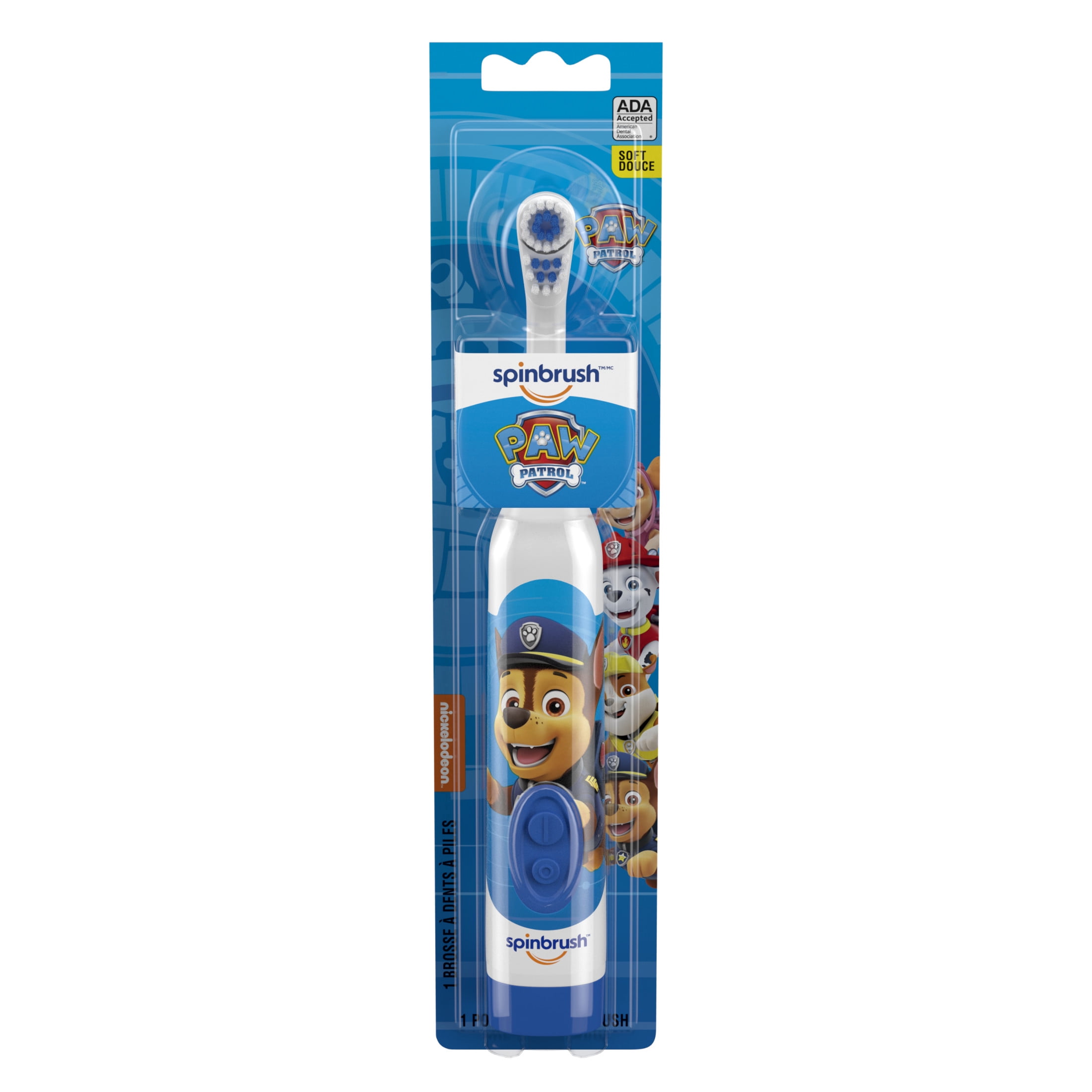 PAW Patrol Spinbrush Kids Battery-Powered Toothbrush, Soft Bristles ...