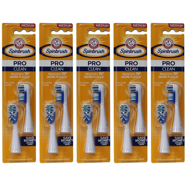 Free Shipping! Arm & Hammer Spinbrush Pro Clean Medium 2 Replacement ...