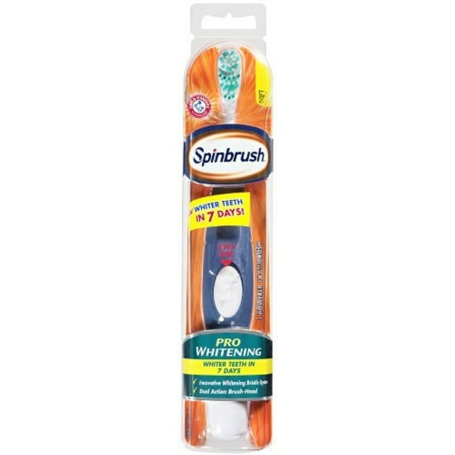 Arm & Hammer Spinbrush Pro Whitening Soft Bristle Power Toothbrush, 1 ...