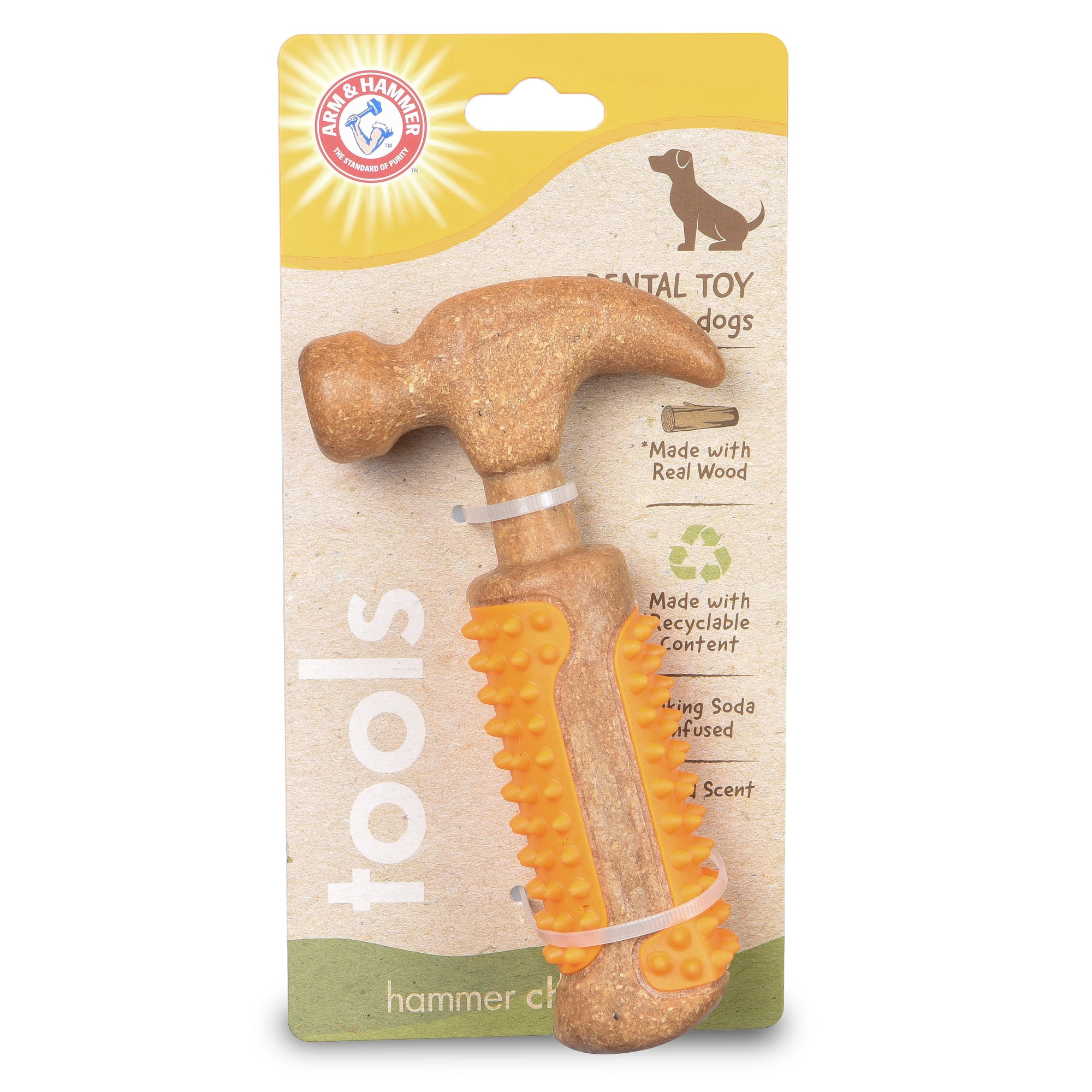 Arm & Hammer Tools 7" Wood Mix Hammer Dog Toy - Walmart.com