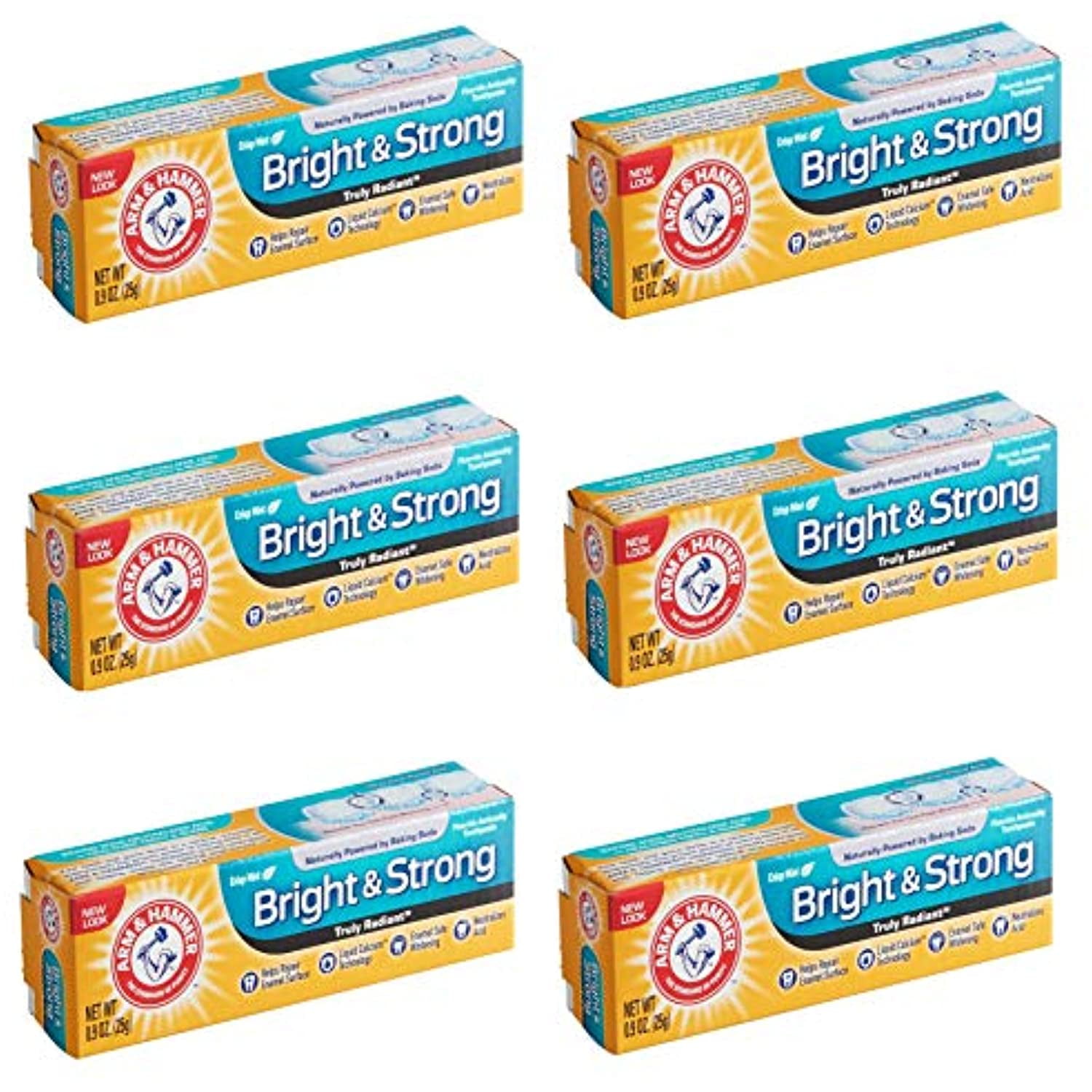 Arm & Hammer Whitening Toothpaste, Travel Size .9 Oz, Pack of 6 ...