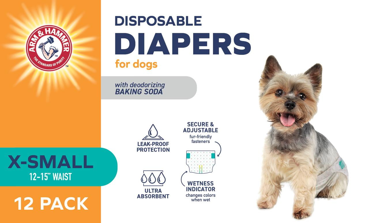 Arm & Hammer X-Small Dog Diapers, 12" -15" Waist, 12 Pack - Walmart.com