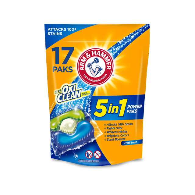 Arm & Hammer plus OxiClean 5-in-1 Power Paks, 17 Count (Packaging may vary) - Walmart.com