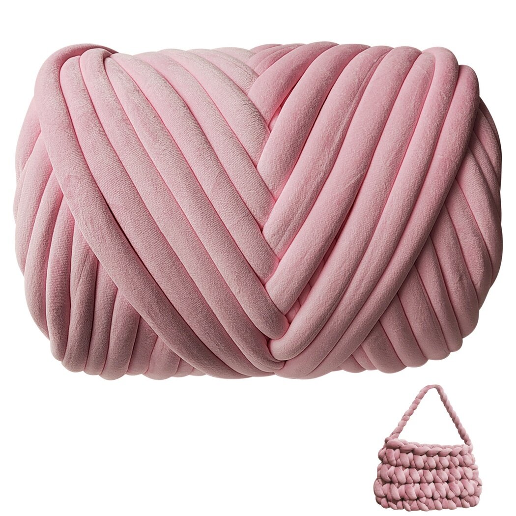 250G Chunky Yarn Arm Knitting Yarn Length 787inch Crocheting Soft DIY Washable Tube Giant Yarn ...