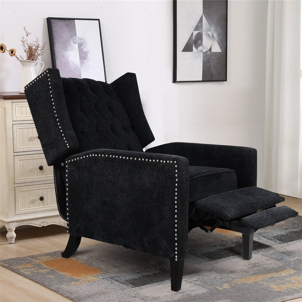 Arm Pushing Recliner Chair, Modern Button Tufted Wingback Manual Push ...