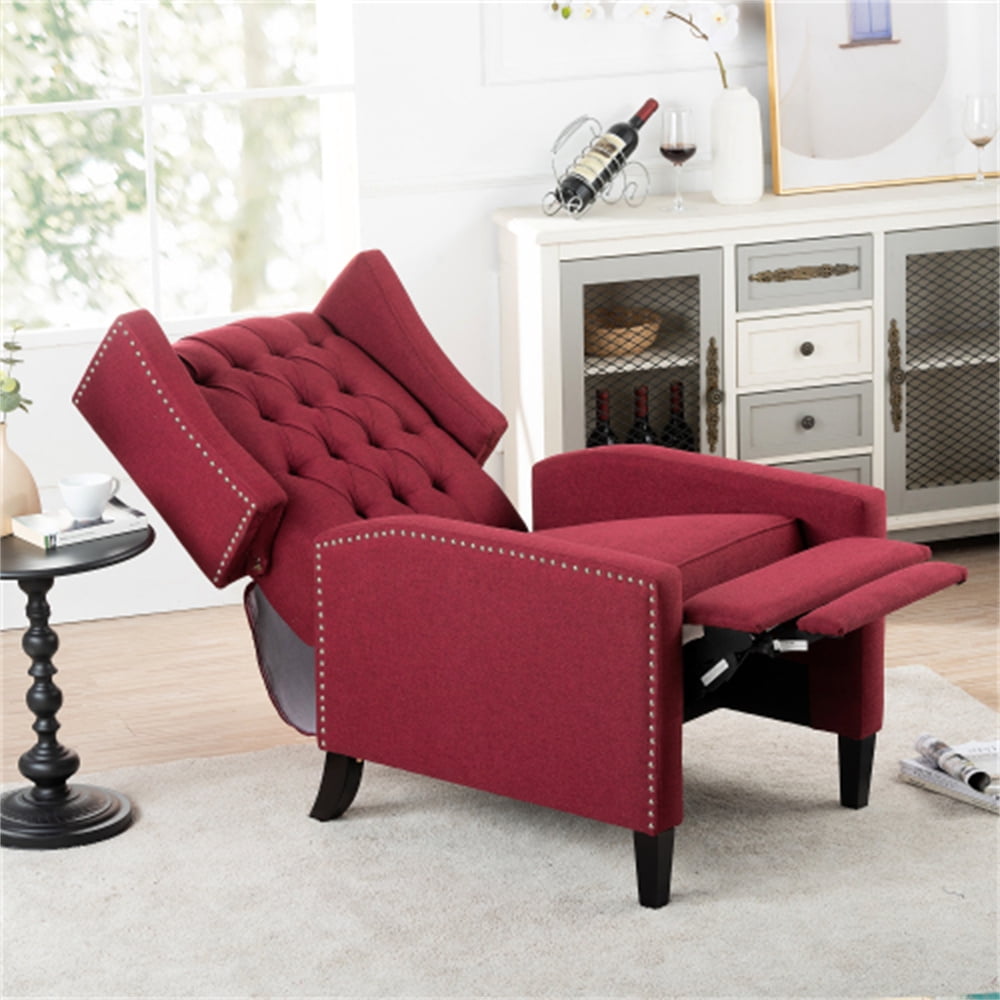 27" Manual Recliner Chair, Wingback Reclining Chair with Padded Seat ...
