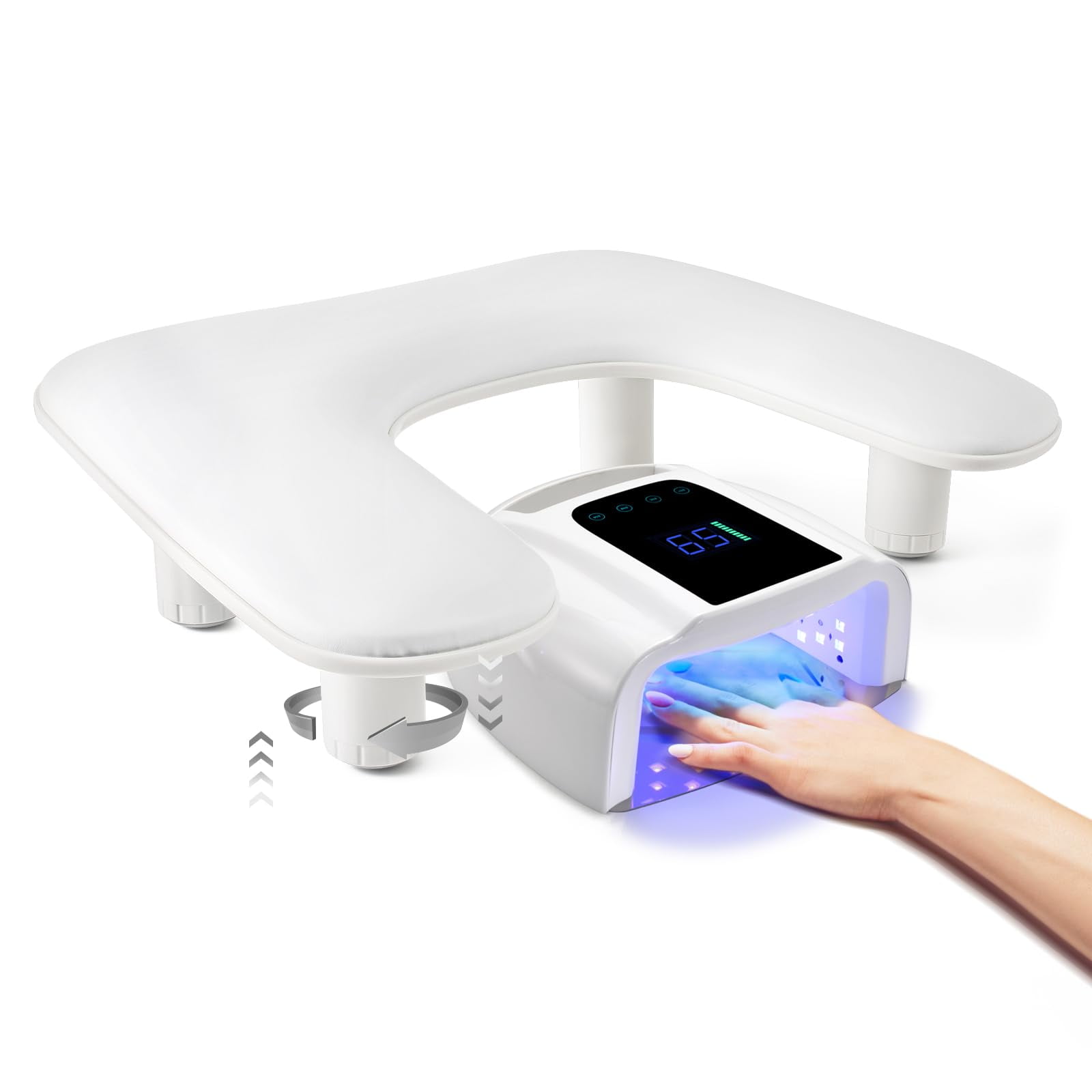 Arm Rest for Nails Tech, Height-Adjustable U Shaped Manicure Nail Hand ...