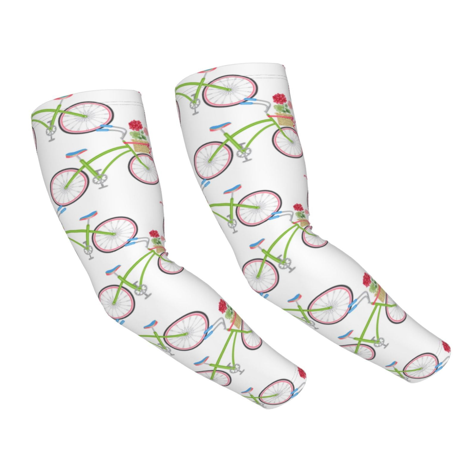 Arm Sleeves For Men/Women, Bike Flower Pattern Sun Protection Cooling ...