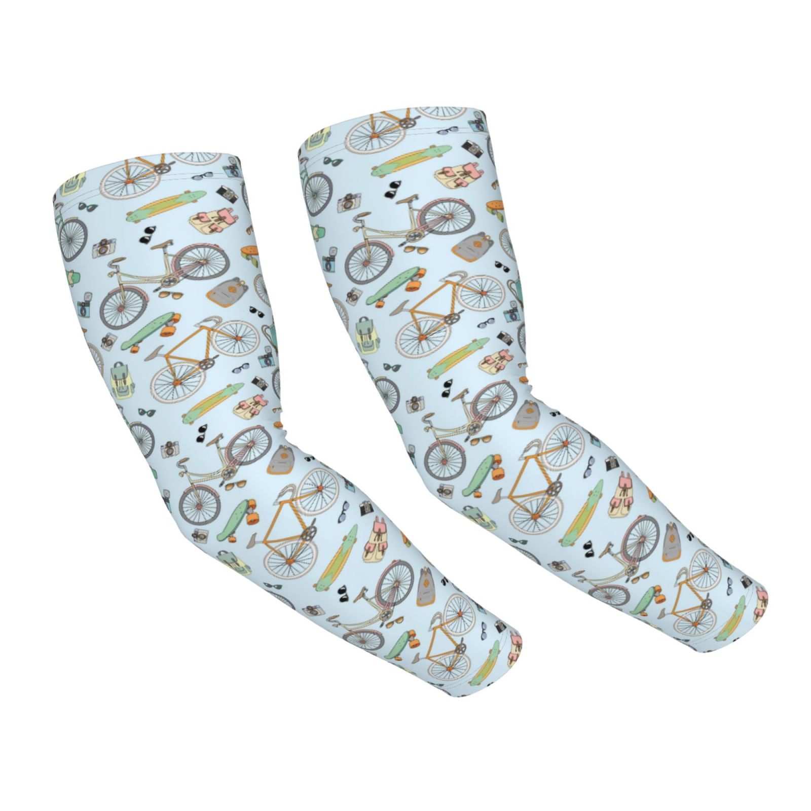 Arm Sleeves For Men/Women, Bike Scooter Pattern Sun Protection Cooling ...