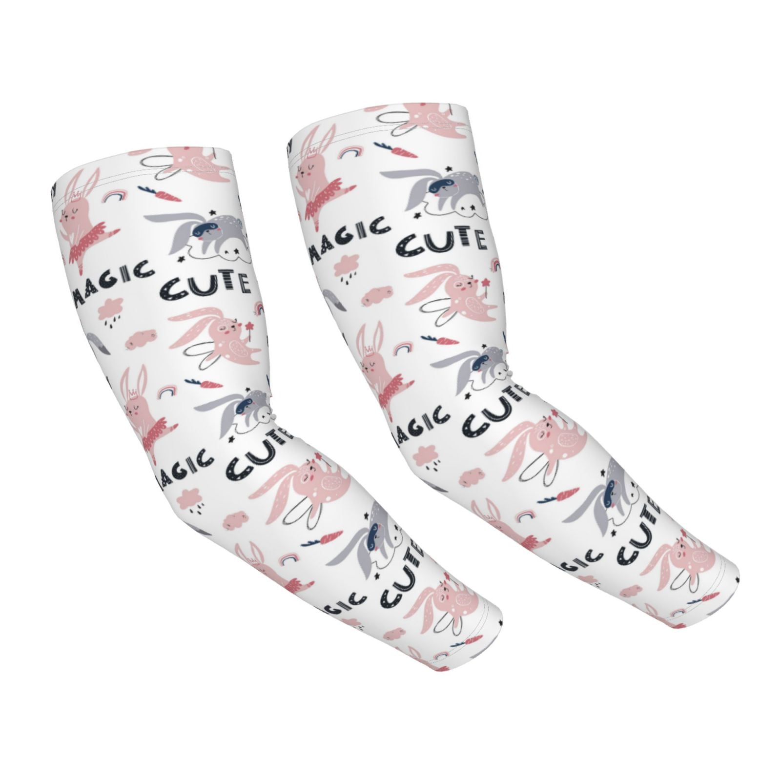 Arm Sleeves For Men/Women, Bohemian Cartoon Cute Rabbit Sun Protection ...