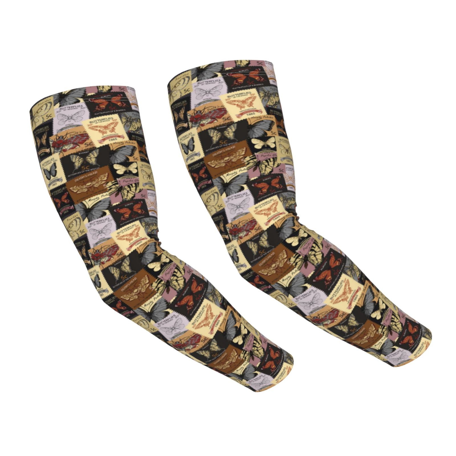 Arm Sleeves For Men/Women, Butterfly Stamp Pattern Sun Protection ...