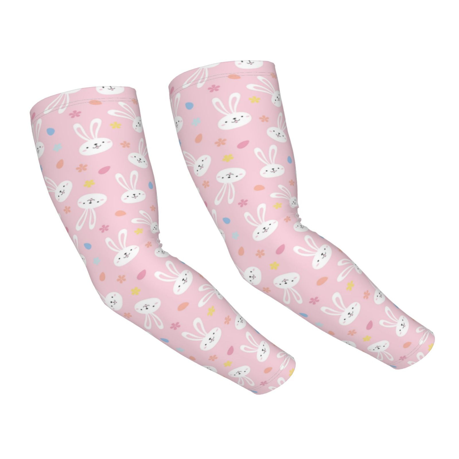 Arm Sleeves For Men/Women, Cartoon Cute Rabbit Pink Flower Sun ...