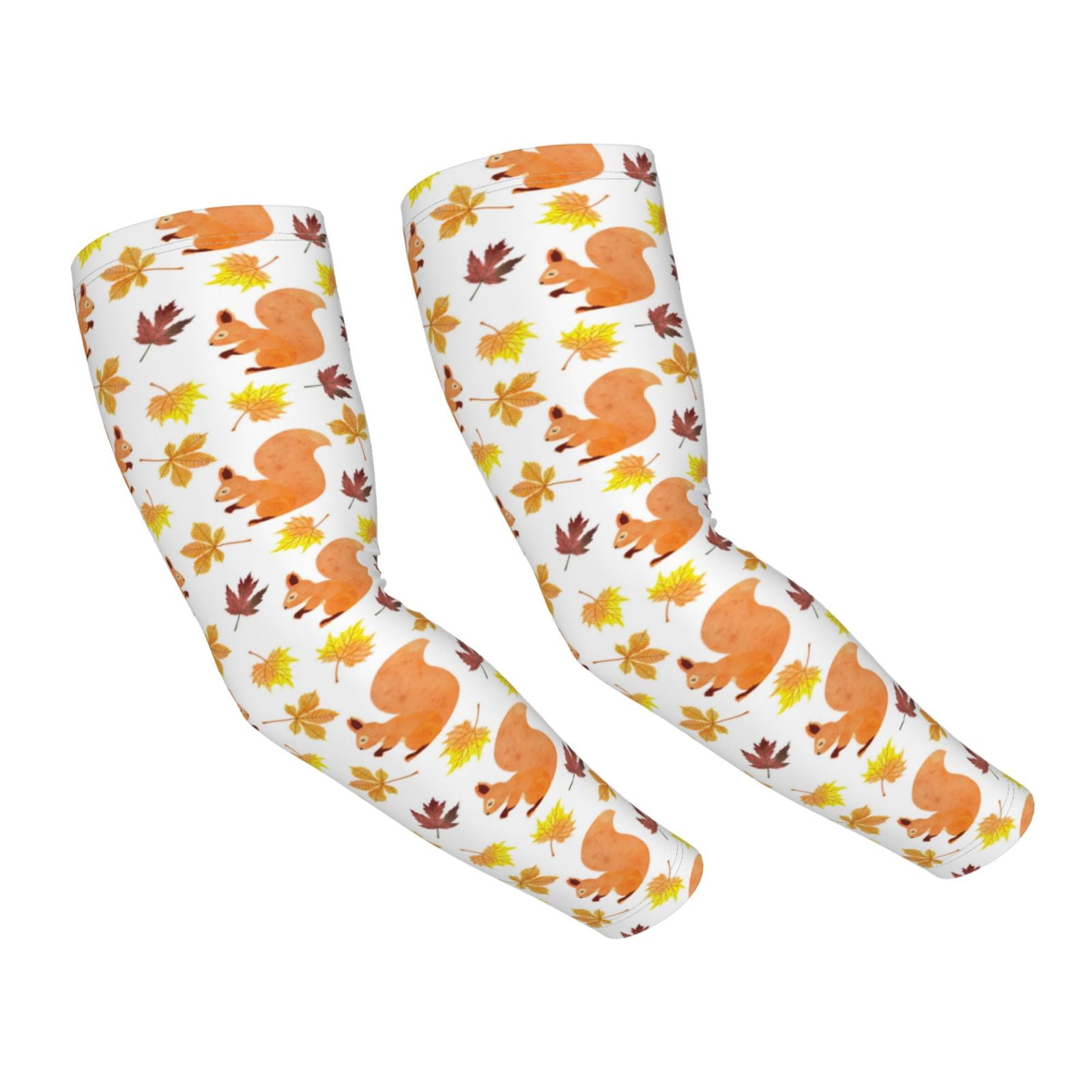 Arm Sleeves For Men/Women, Cartoon Cute Squirrel Maple Leaf Sun ...