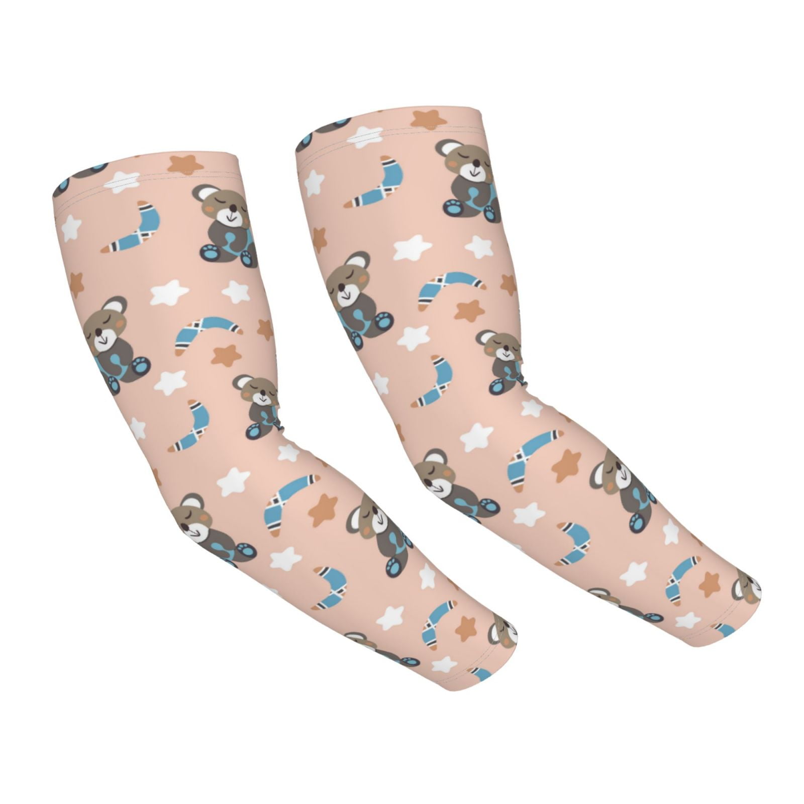 Arm Sleeves For Men/Women, Cute Cartoon Bear Stars Sun Protection ...