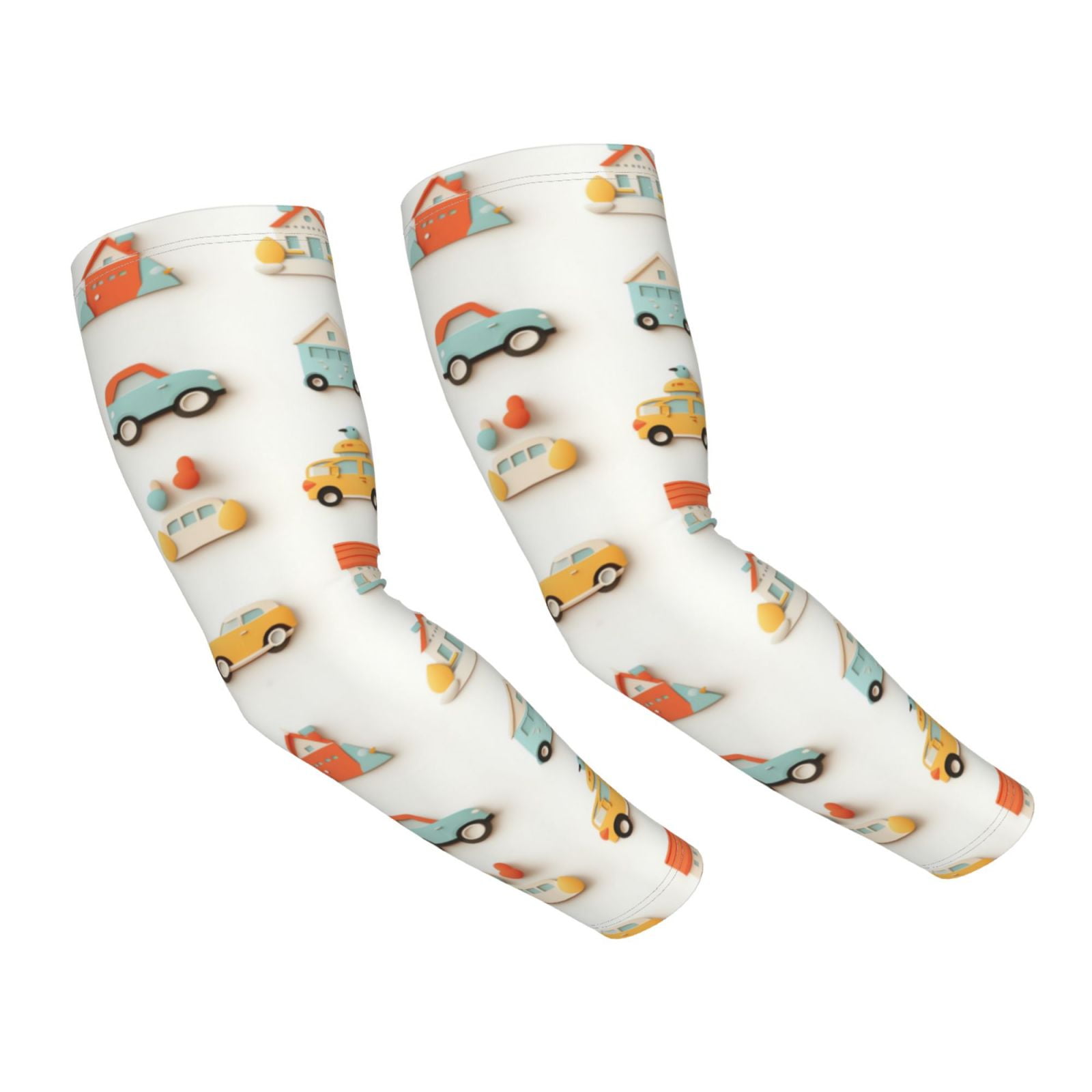 Arm Sleeves For Men/Women, Cute Cartoon Car House Sun Protection ...
