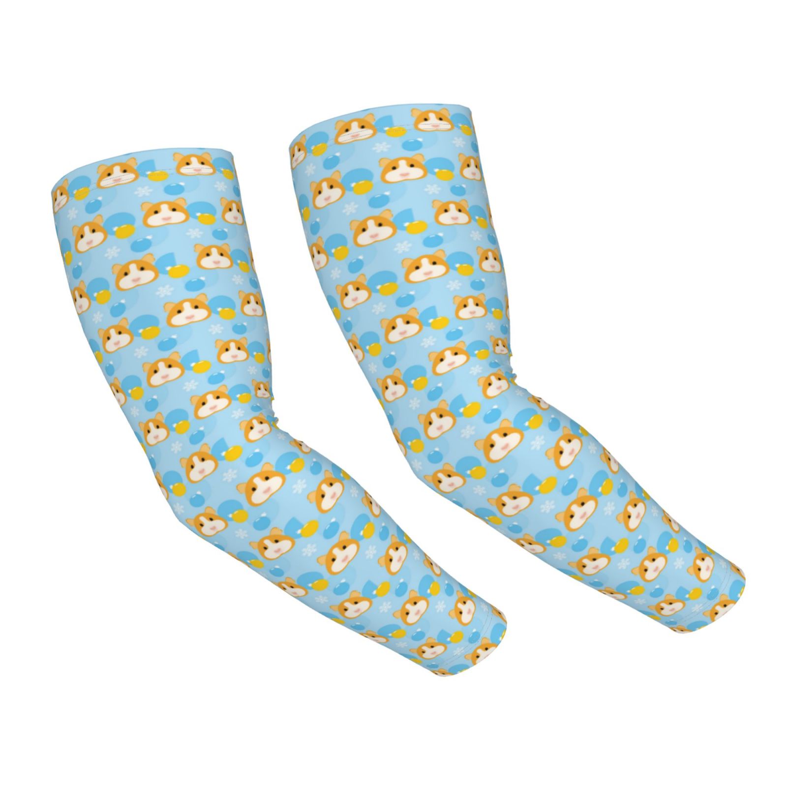 Arm Sleeves For Men/Women, Cute Hamster Blue Polka Dot Sun Protection ...