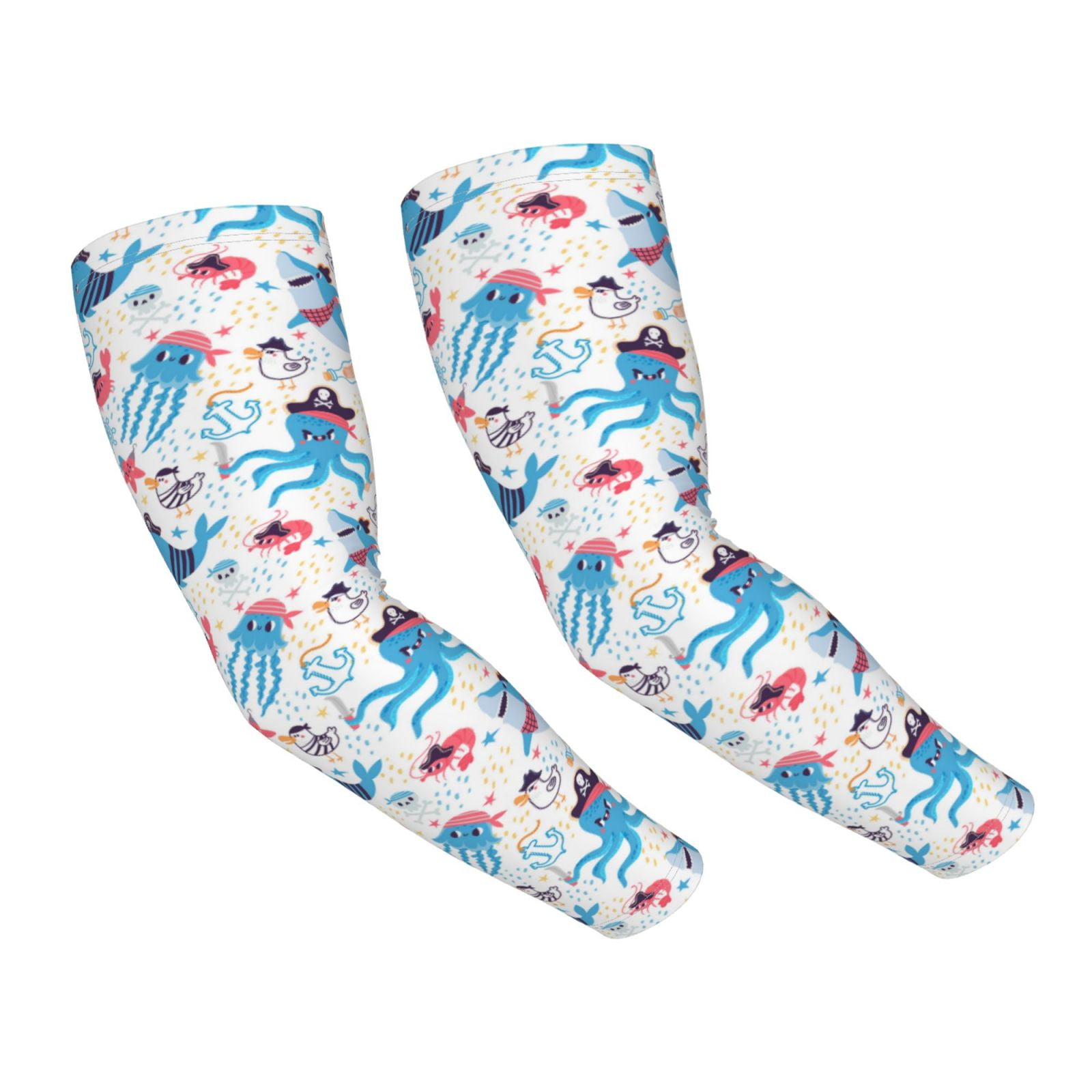 Arm Sleeves For Men/Women, Cute Pirate Shark Whale Octopus Sun ...