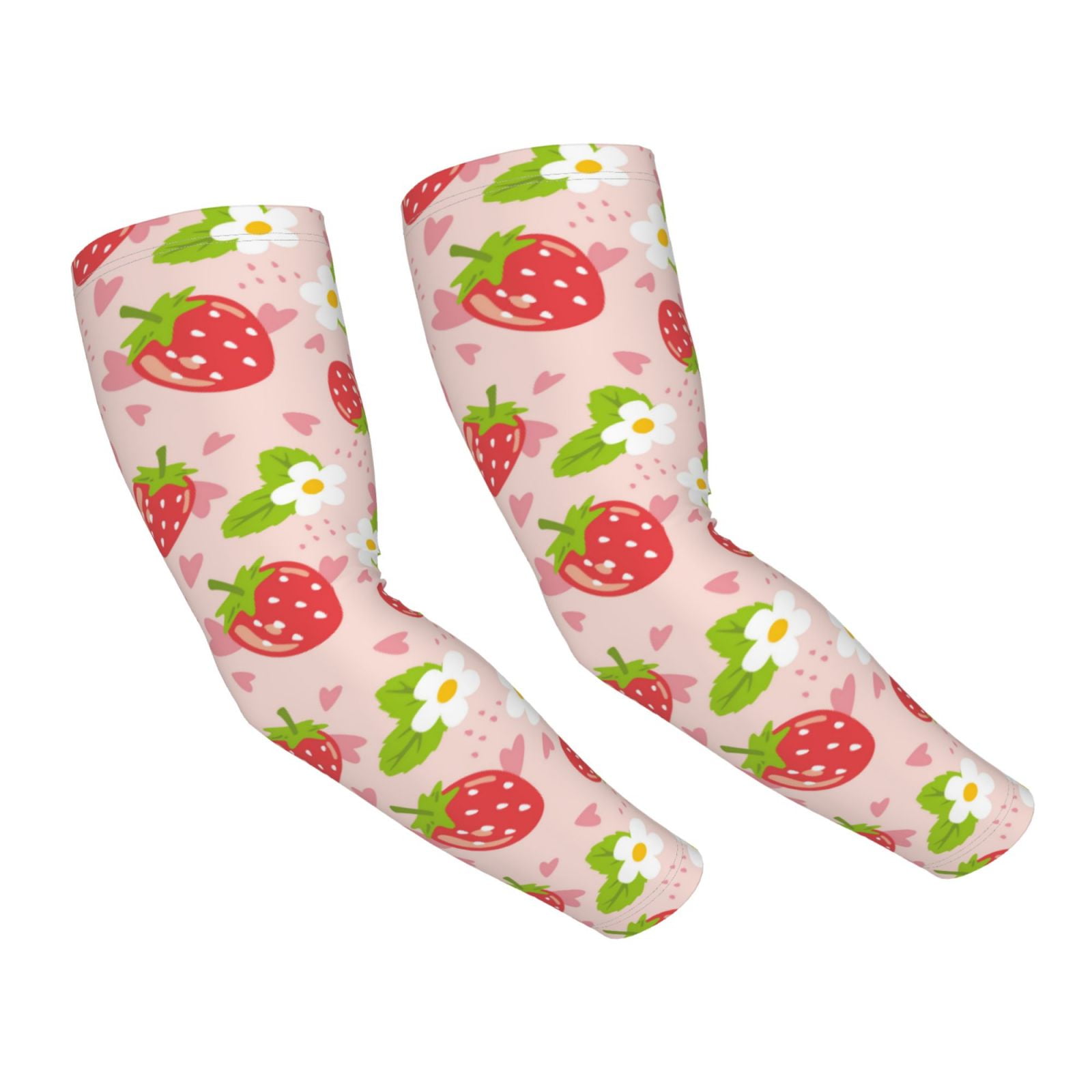 Arm Sleeves For Men/Women, Cute Strawberry Pink Love Sun Protection ...