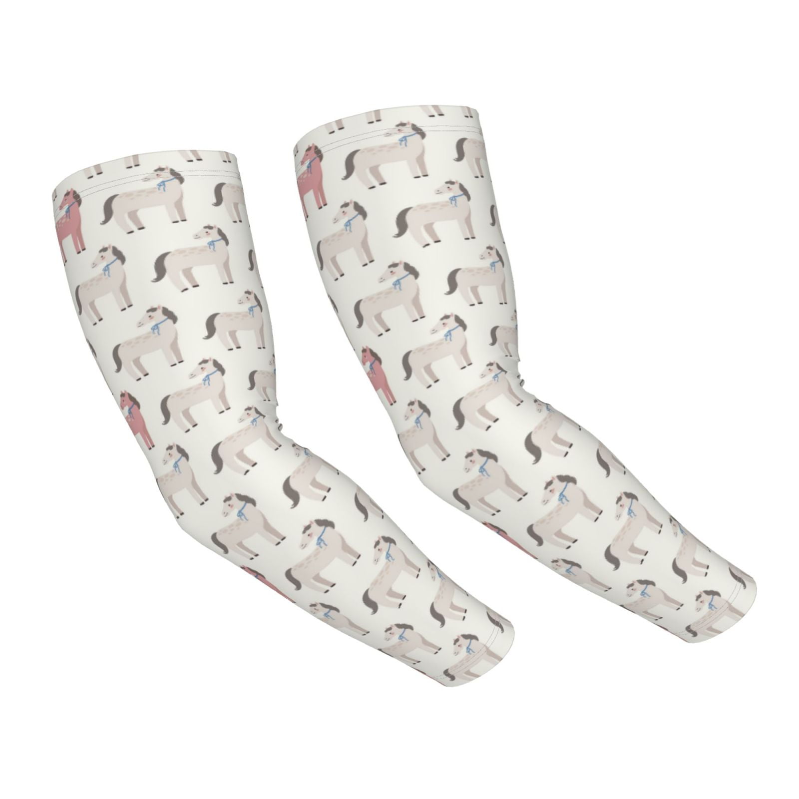 Arm Sleeves For Men/Women, Elegant Cartoon Cute Horse Sun Protection ...