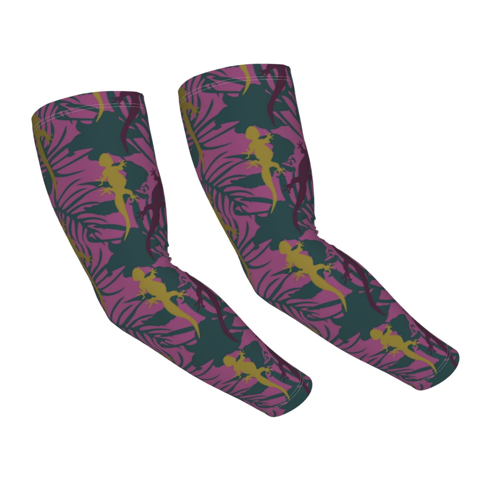 Arm Sleeves For Men/Women, Exotic Gecko Lizard Leaves Sun Protection ...