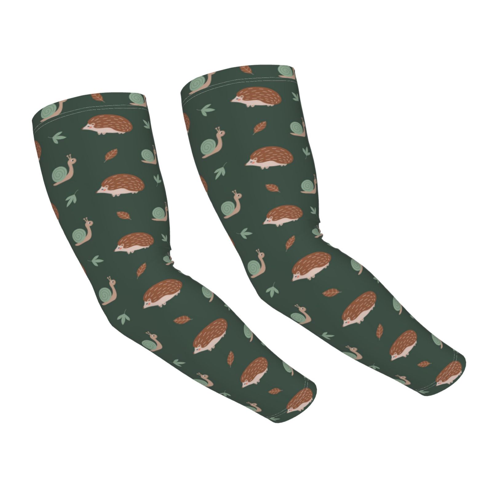 Arm Sleeves For Men/Women, Green Snails Brown Hedgehogs Sun Protection ...