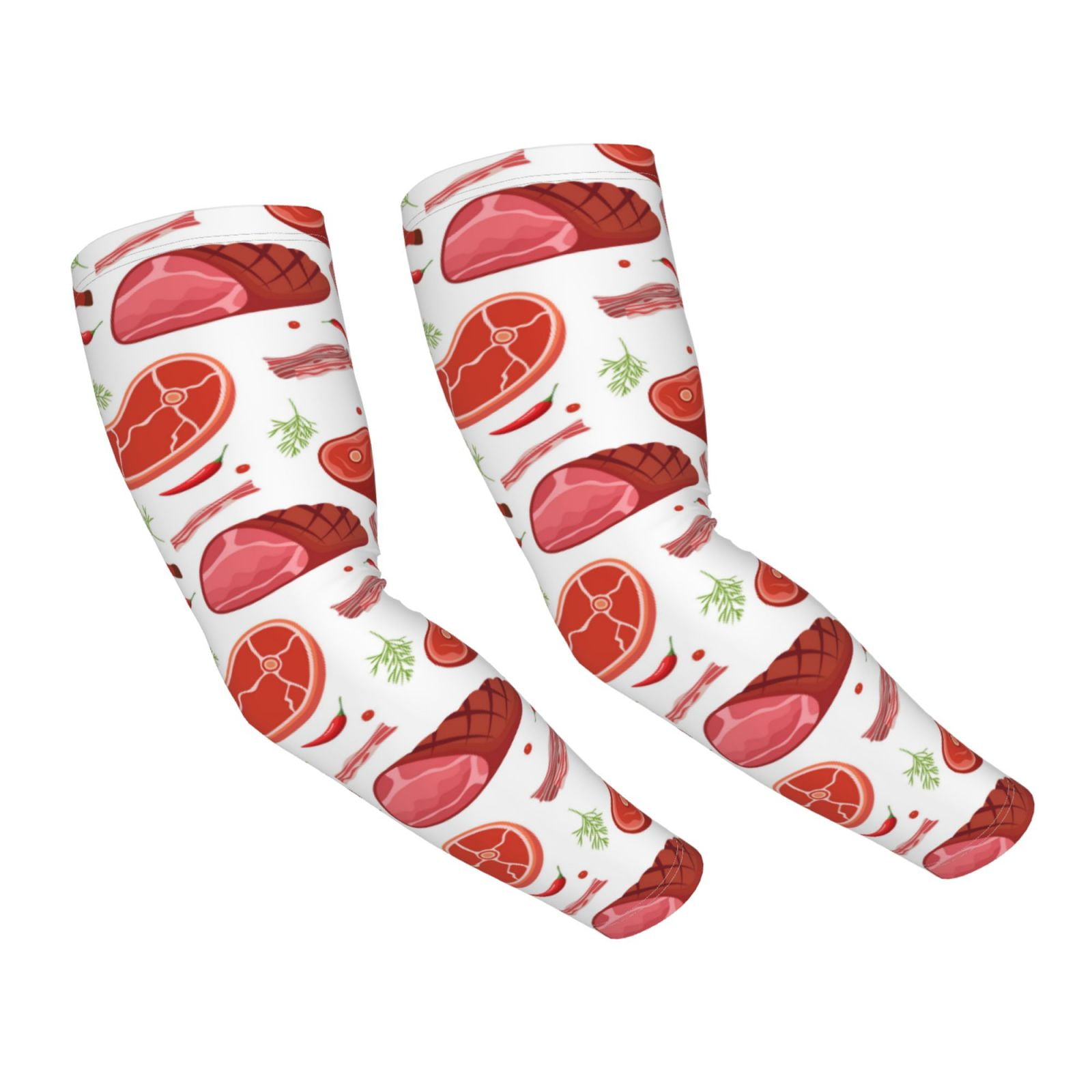 Arm Sleeves For Men/Women, Ham Bacon Print Sun Protection Cooling ...