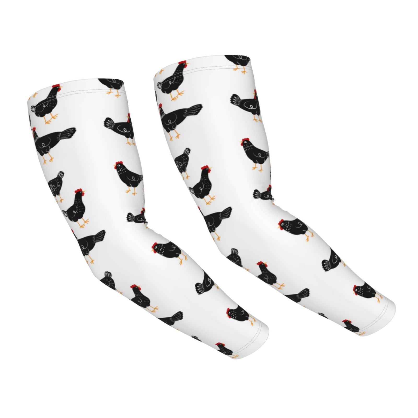 Arm Sleeves For Men/Women, Hand Drawn Black Funny Chicken Sun ...
