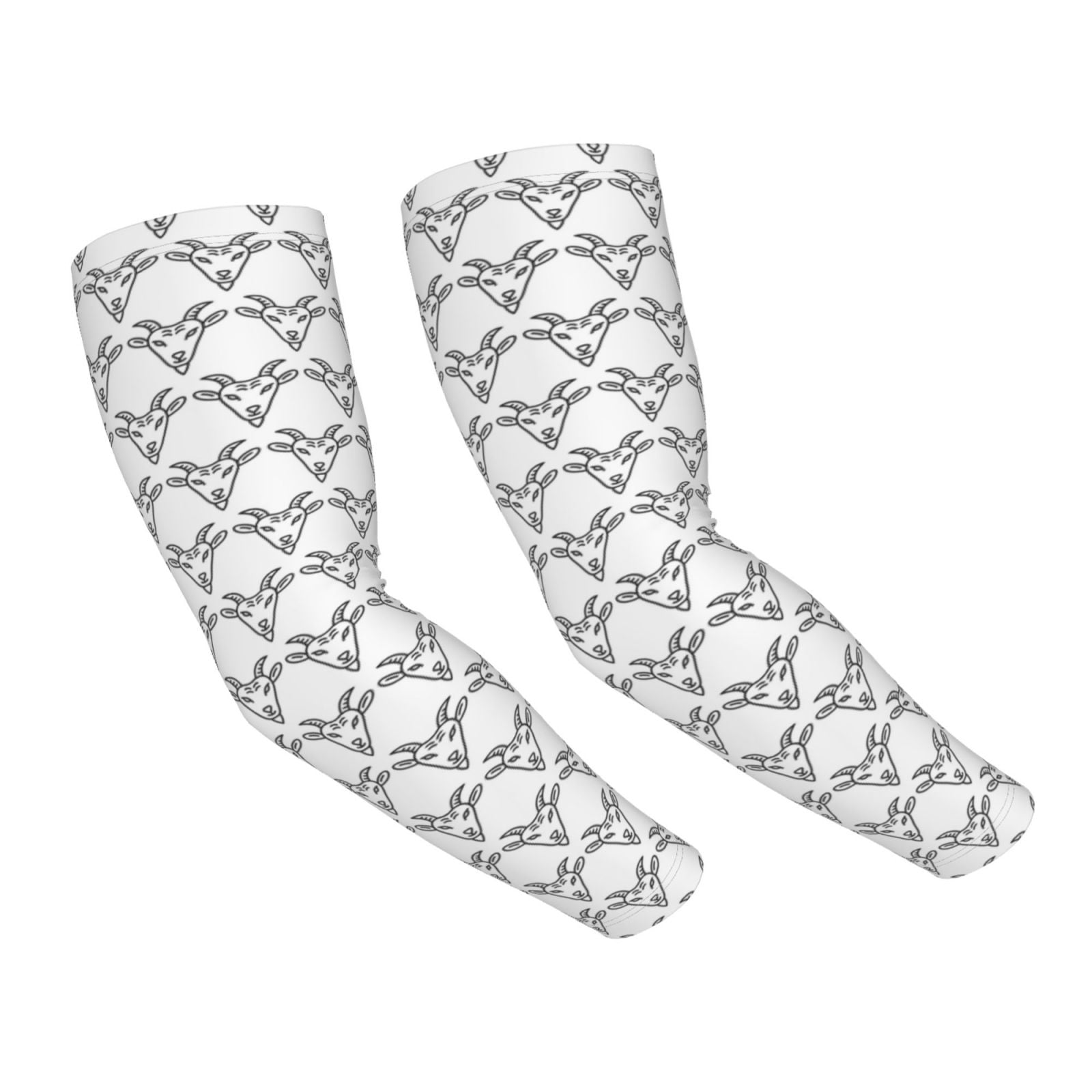 Arm Sleeves For Men/Women, Hand Drawn Minimalist Goat Head Sun ...