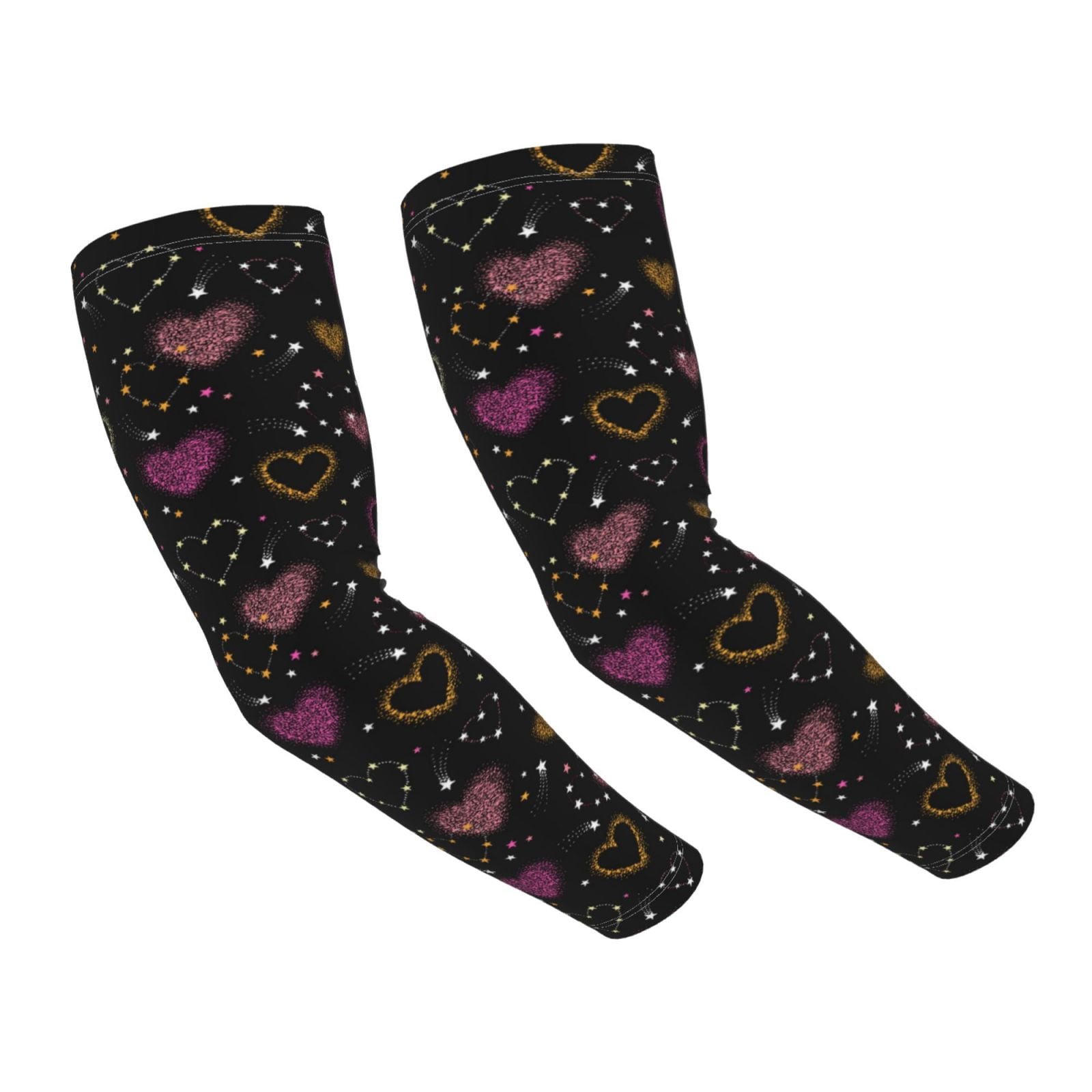 Arm Sleeves For Men/Women, Heart And Stars Sun Protection Cooling ...