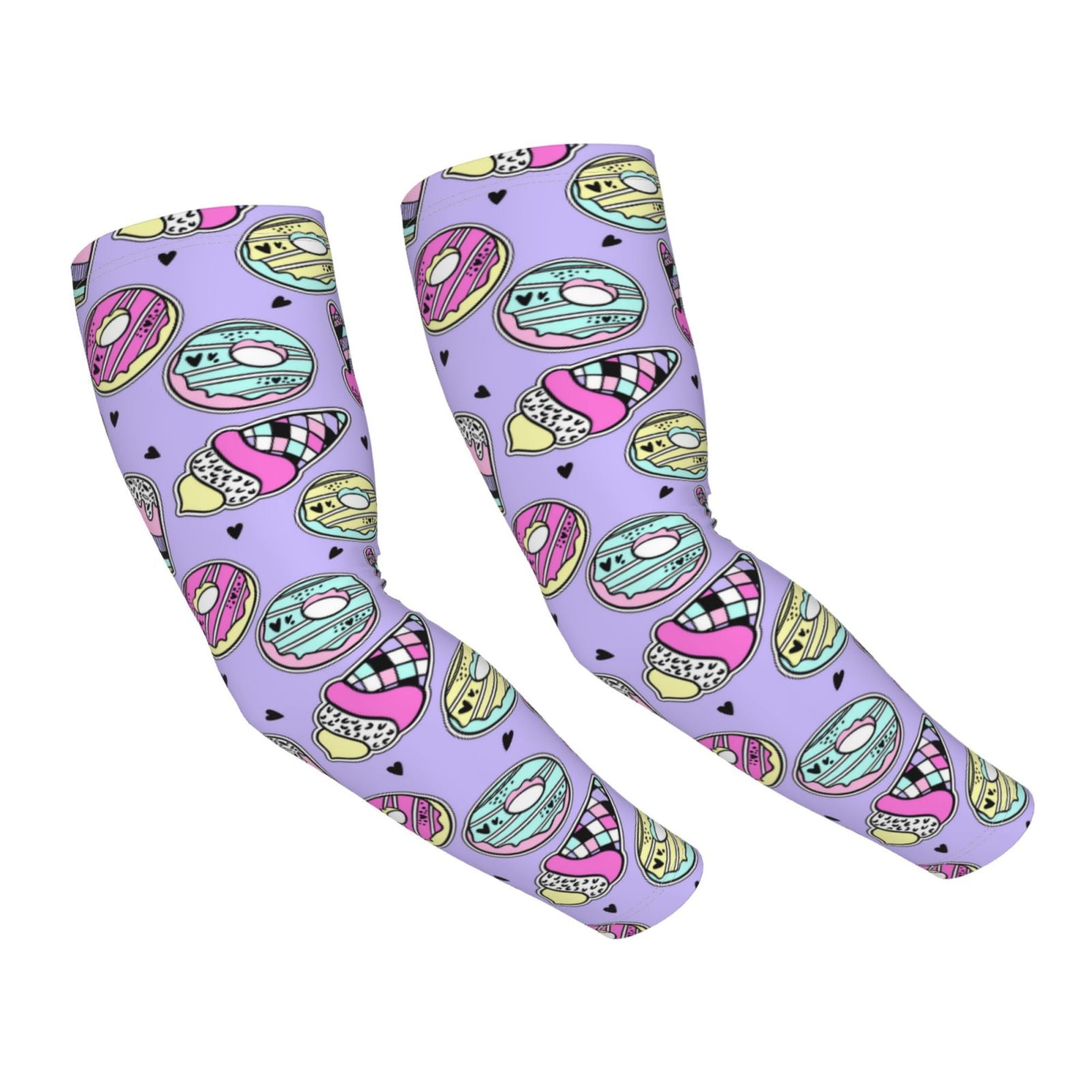 Arm Sleeves For Men/Women, Ice Cream Cartoon Print Sun Protection ...