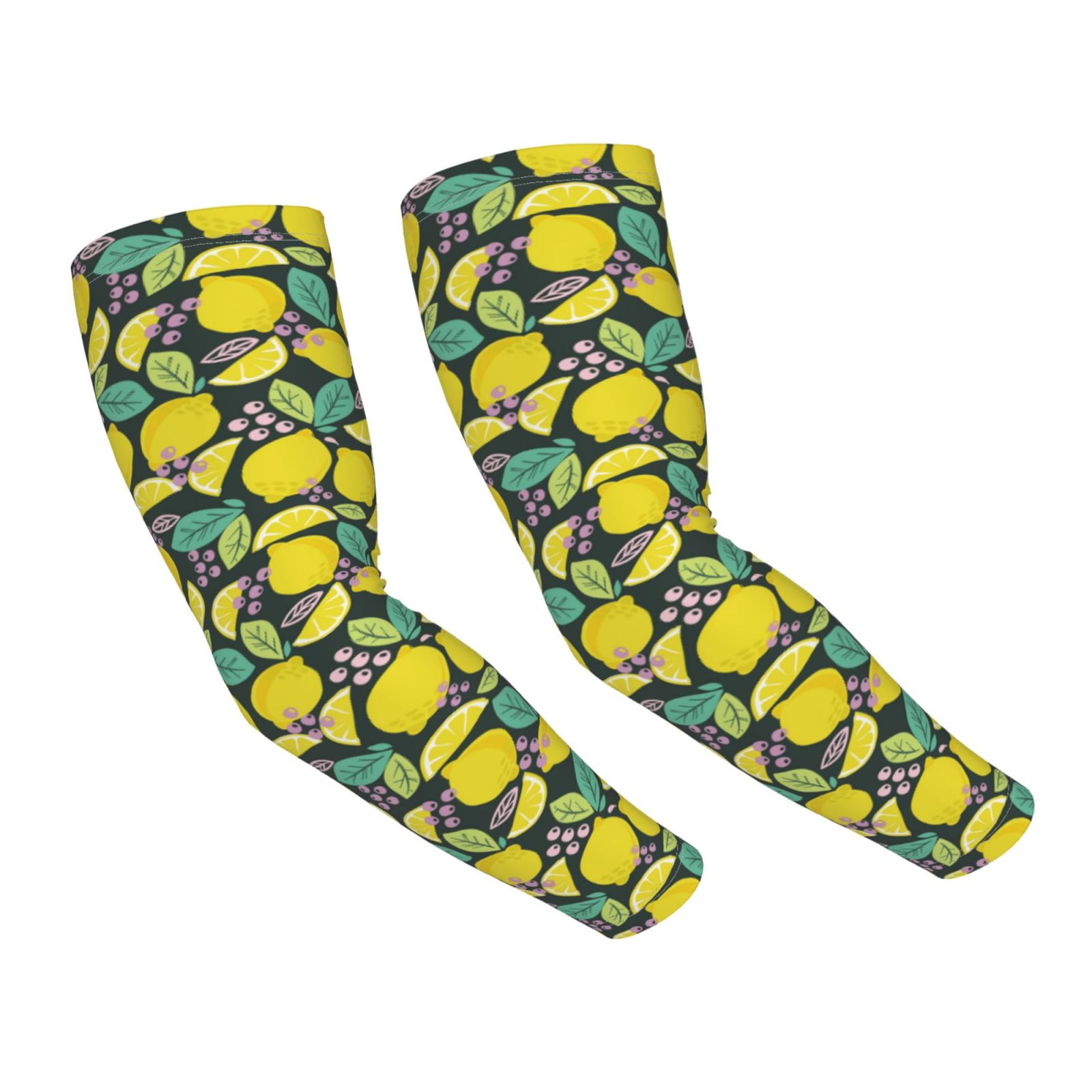 Arm Sleeves For Men/Women, Lemon Berry Leaves Sun Protection Cooling ...