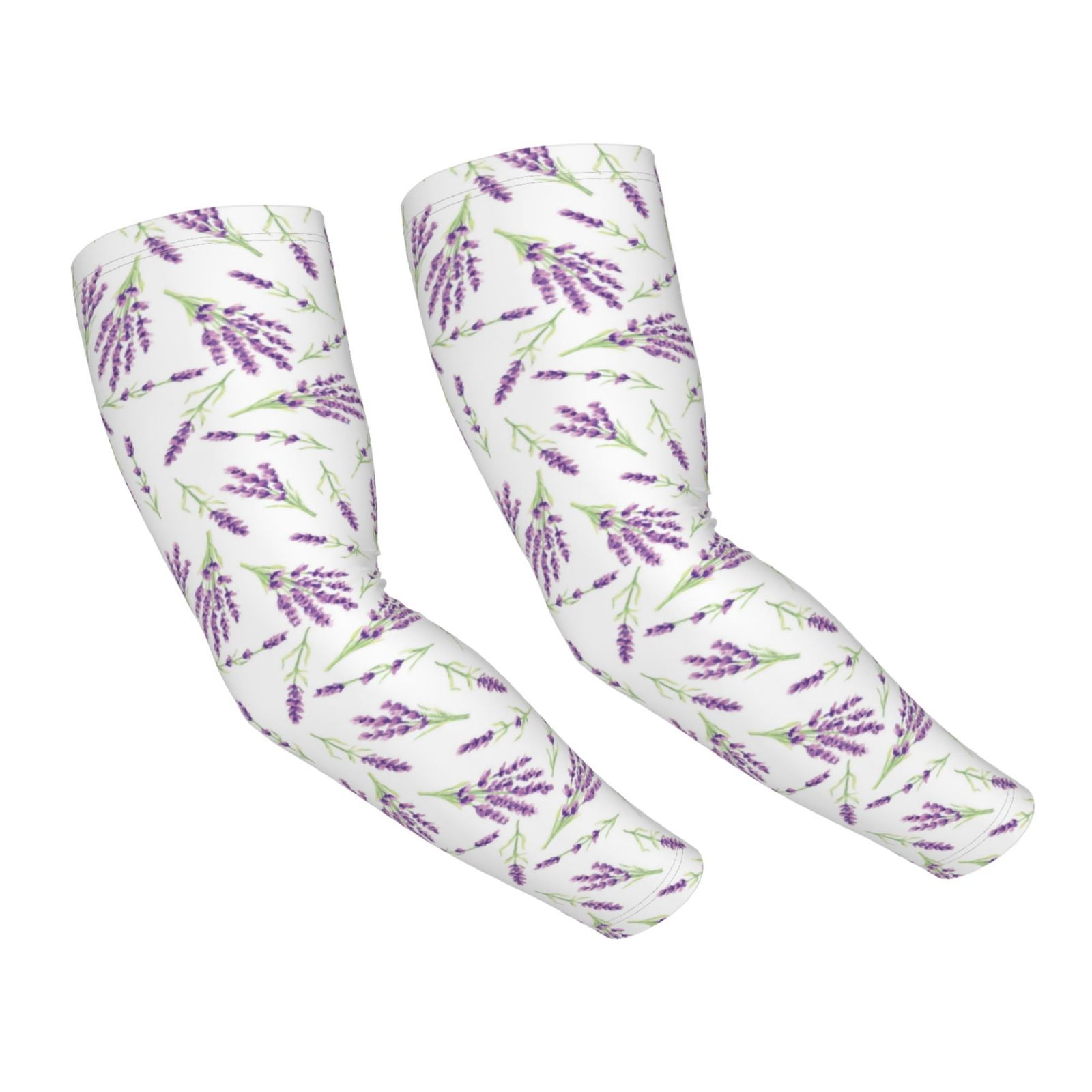 Arm Sleeves For Men/Women, Purple Flowers_A Sun Protection Cooling ...