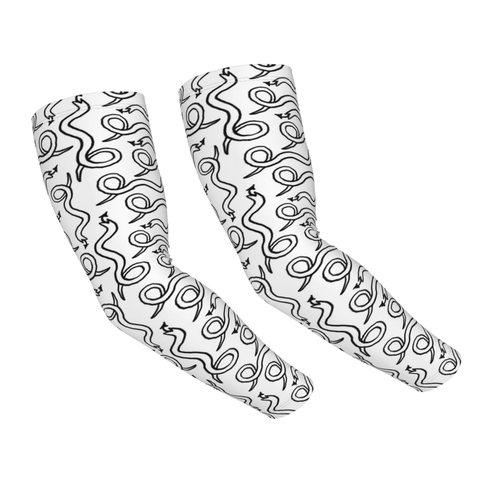 Arm Sleeves For Men/Women, Simple Black Lines Snake Sun Protection ...