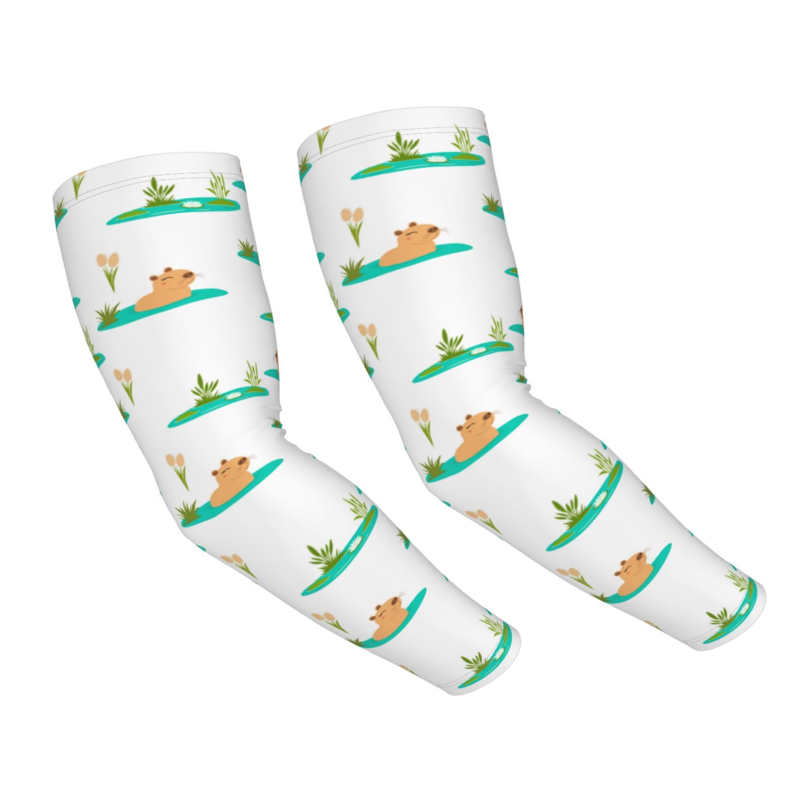 Arm Sleeves For Men/Women, Swim Cute Capybaras Sun Protection Cooling ...