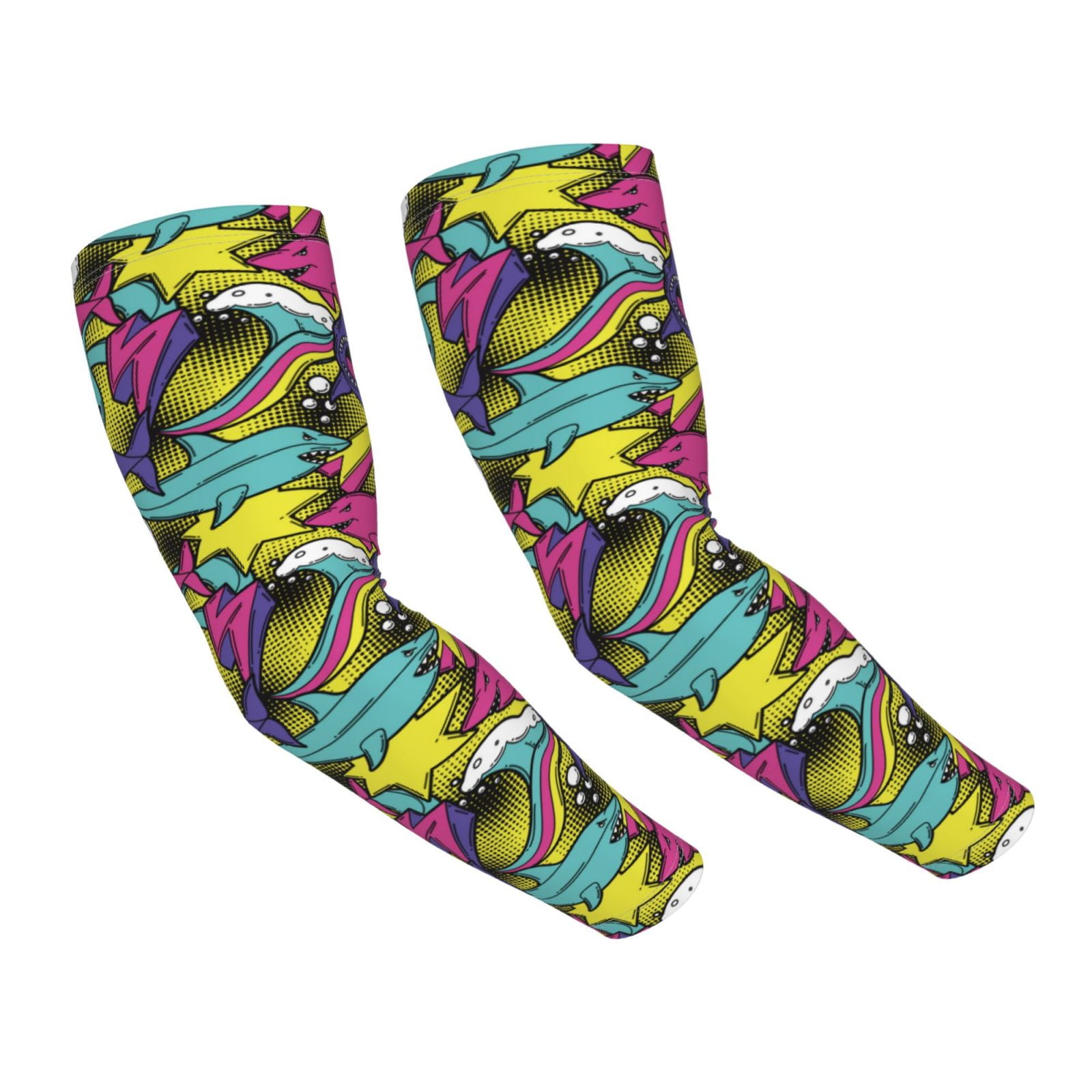 Arm Sleeves For Men/Women, Wave Shark Sun Protection Cooling ...