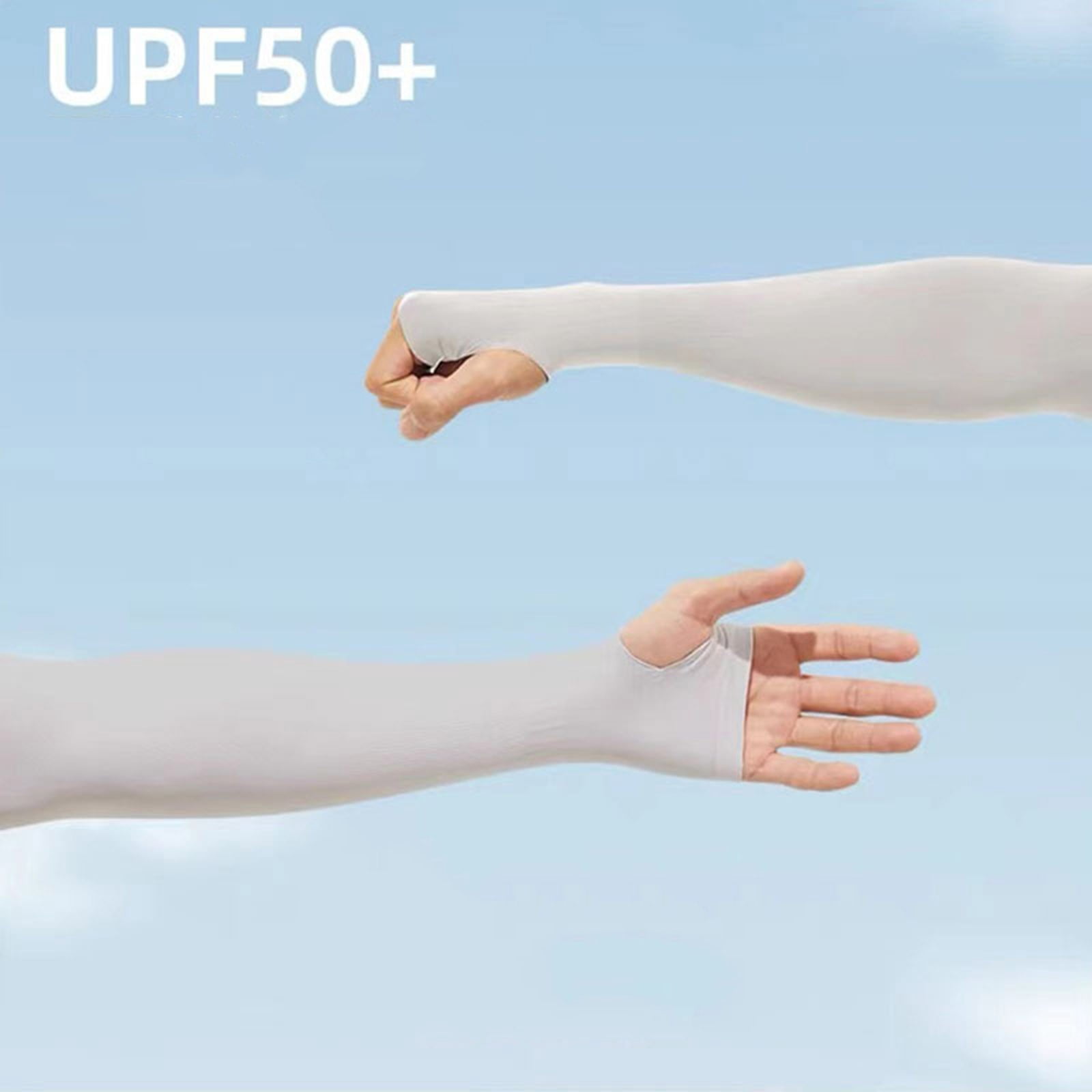 Arm Sleeves For Men Women With Thumb Holes UPF 50 Block Compression ...