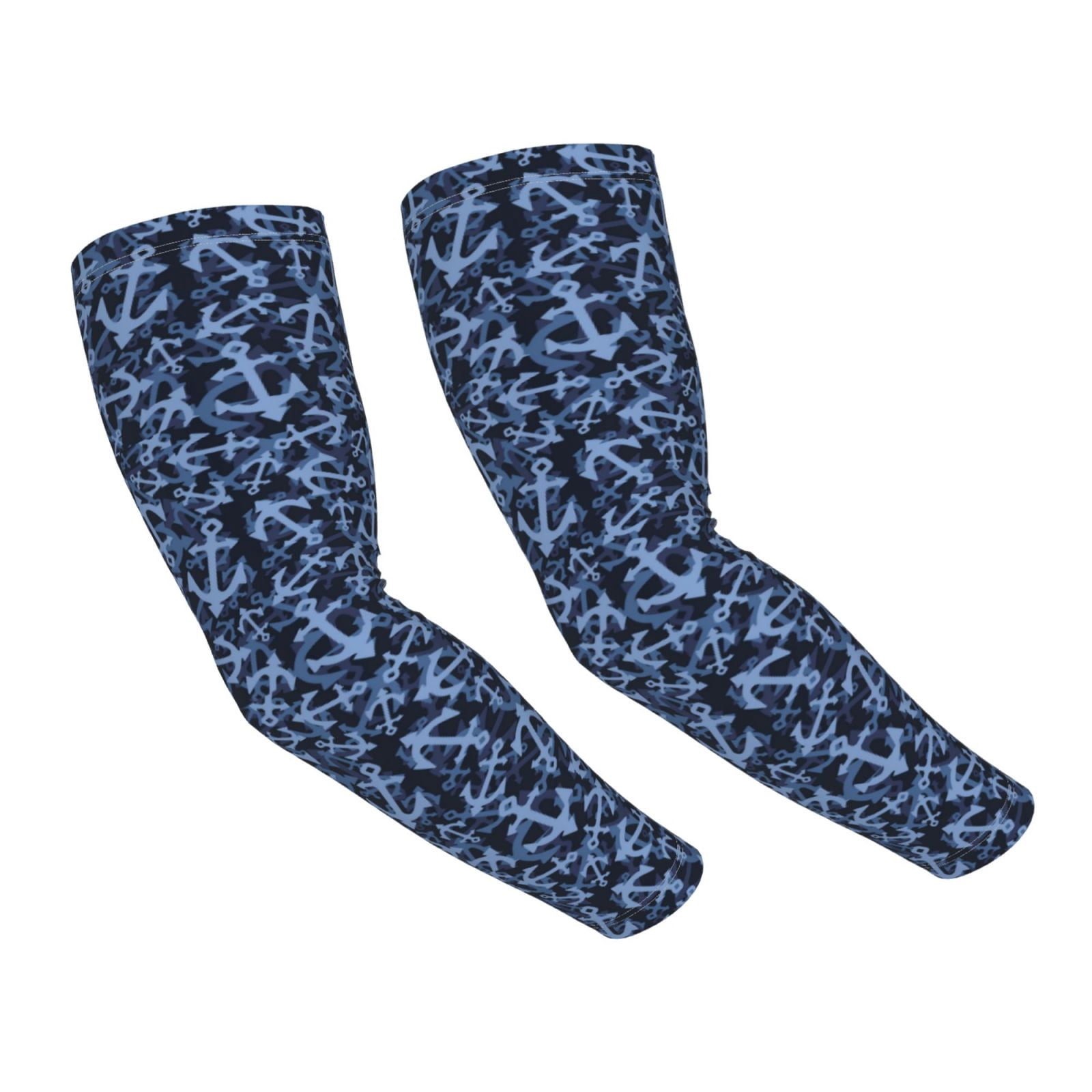 Arm Sleeves for Men/Women - Anchor ship blue camouflage Sun Protection ...