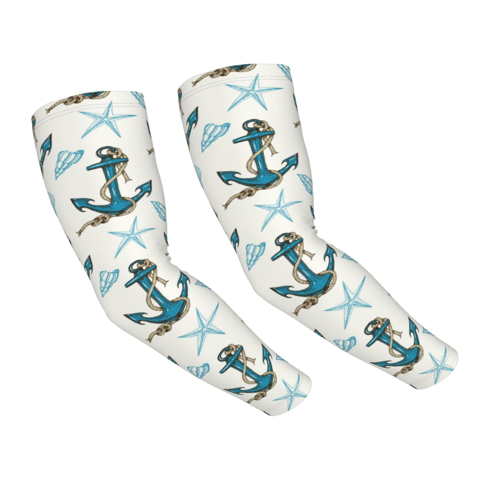 Arm Sleeves for Men/Women - Anchors And Shells Sun Protection Cooling ...