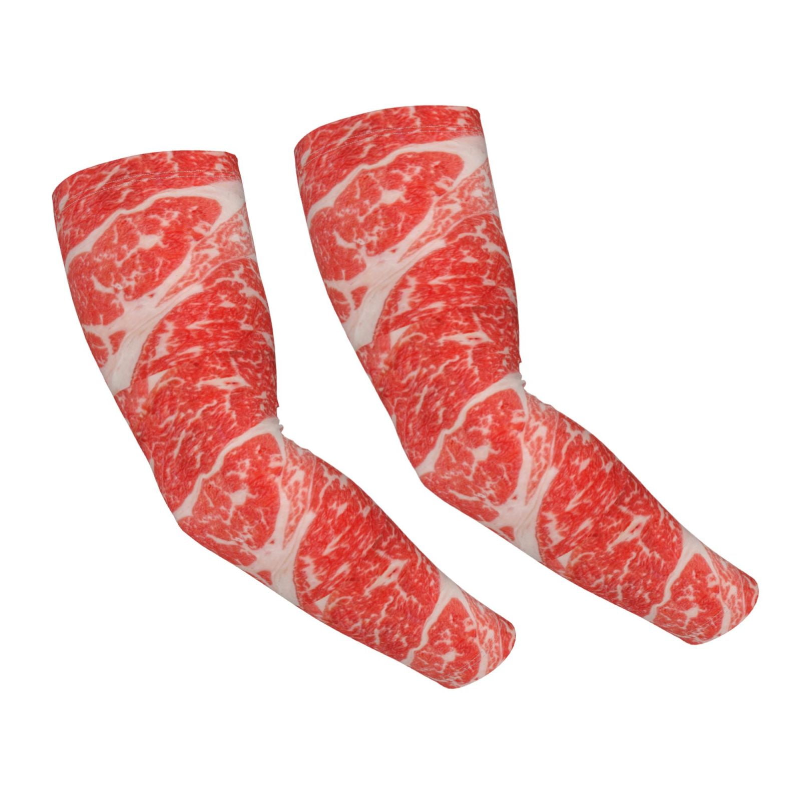 Arm Sleeves for Men/Women, Beef Steaks Sun Protection Cooling ...