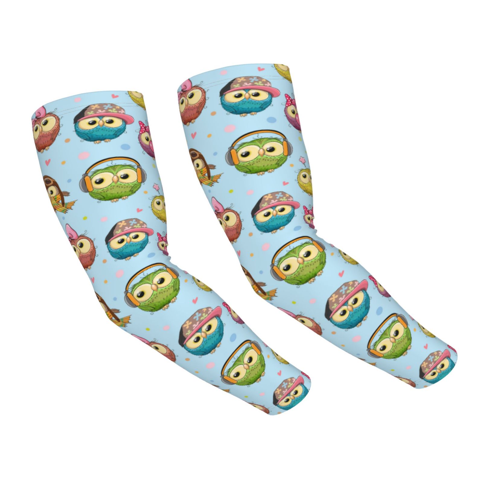 Arm Sleeves for Men/Women - Cute Cartoon Owls 3 Sun Protection Cooling ...