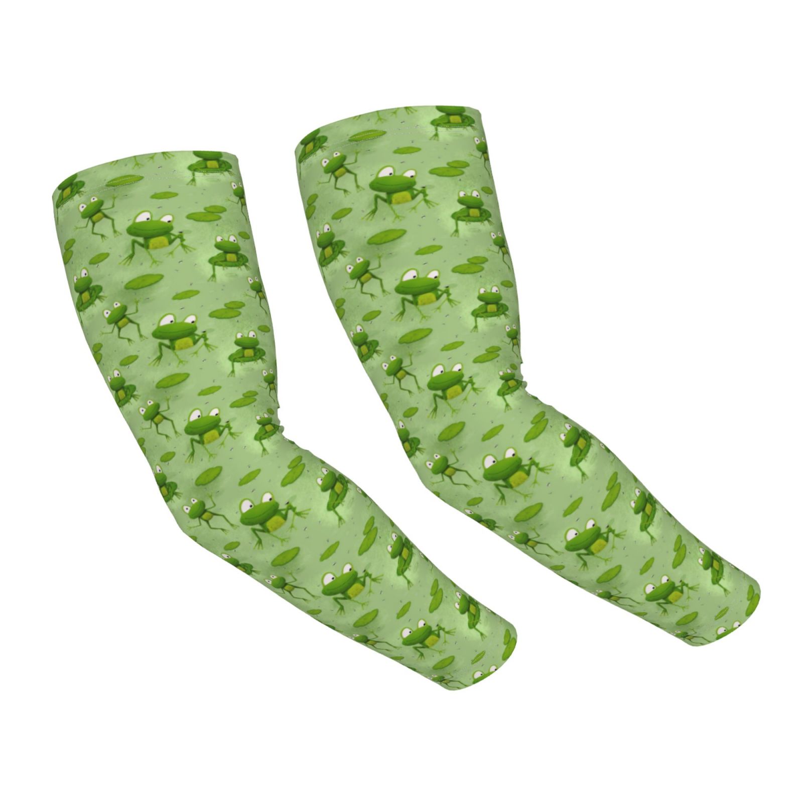 Arm Sleeves for Men/Women, Cute cartoon frogs water lily Sun Protection ...
