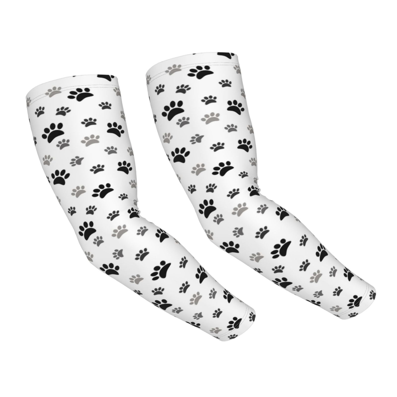 Arm Sleeves for Men/Women, Cute paw prints black grey Sun Protection ...