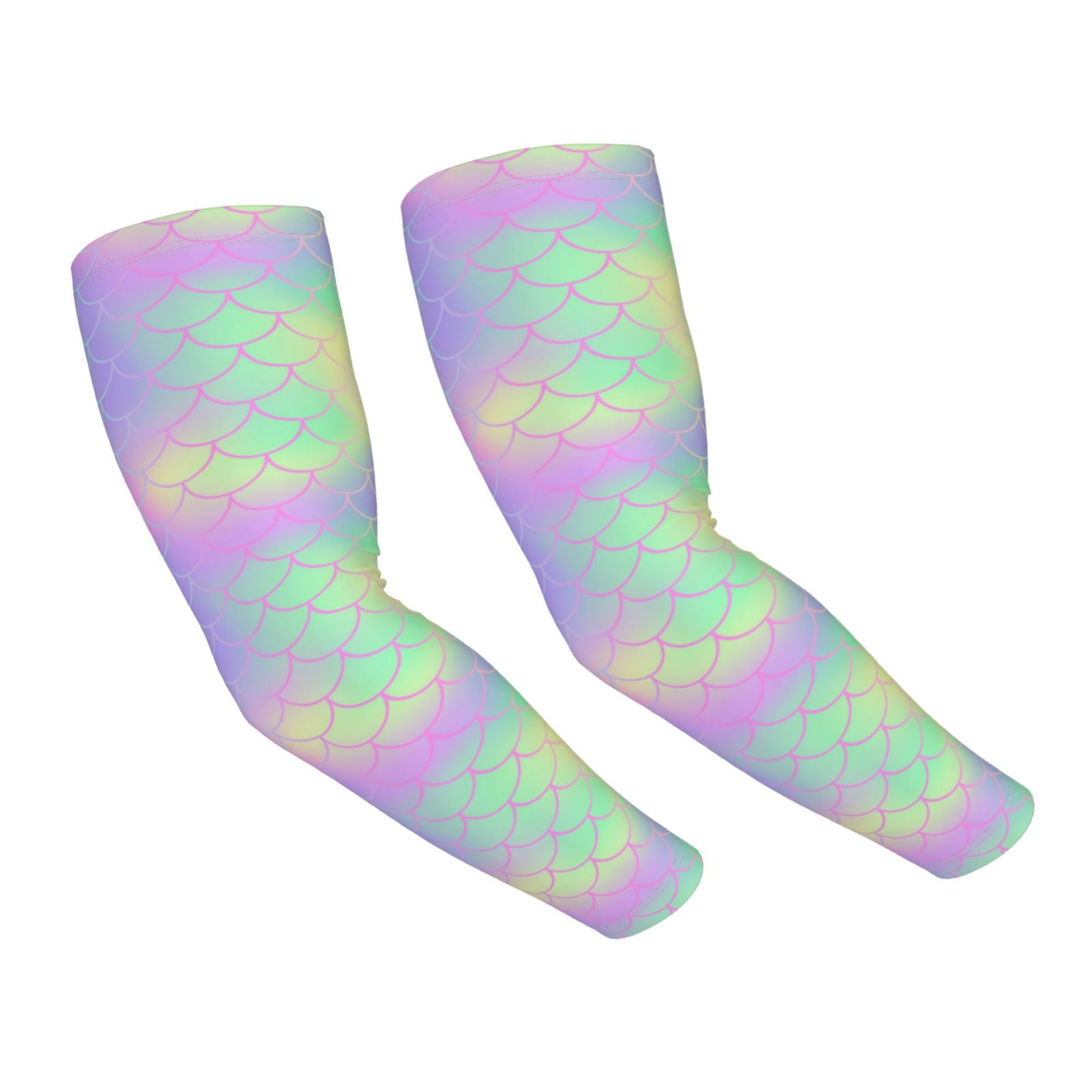 Arm Sleeves for Men/Women - Multicolored Shiny fishscale Sun Protection ...