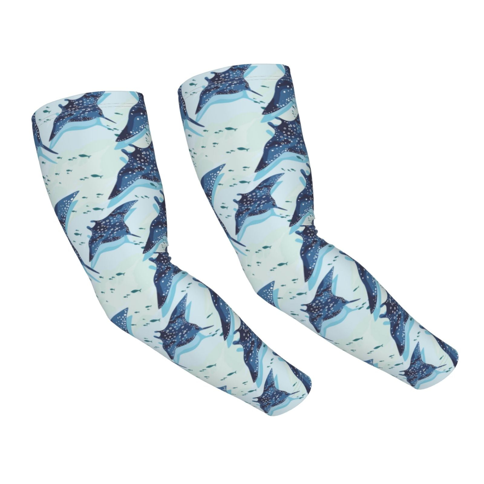 Arm Sleeves for Men/Women - Stingray fish cool blue Sun Protection ...
